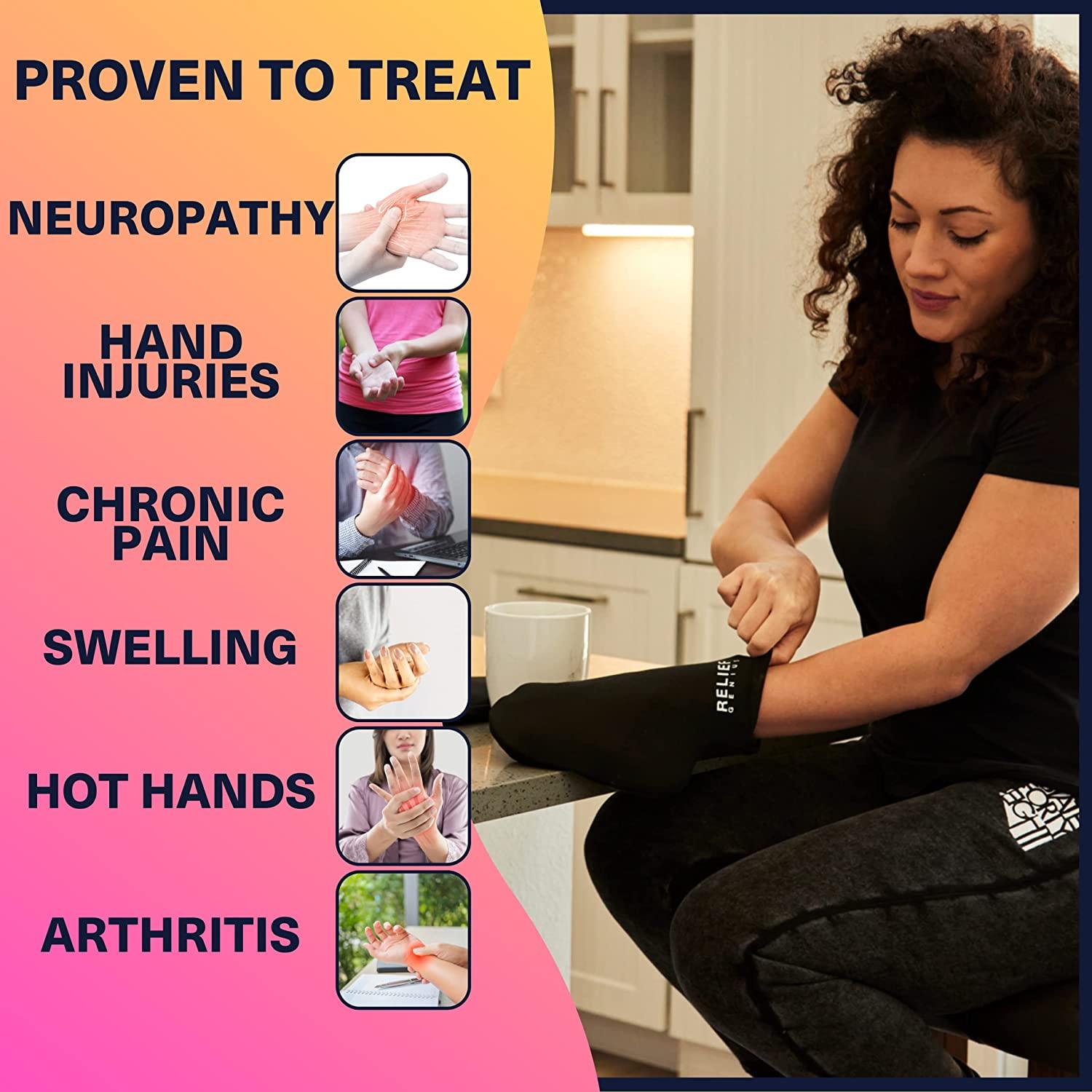 Relief Genius Hand Ice Pack - Cold Gloves for Chemotherapy, Arthritis ...