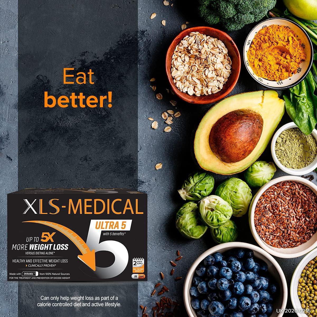 XLS-Medical Ultra 5 Weight Loss Capsules - 84 Capsules - Reduces ...