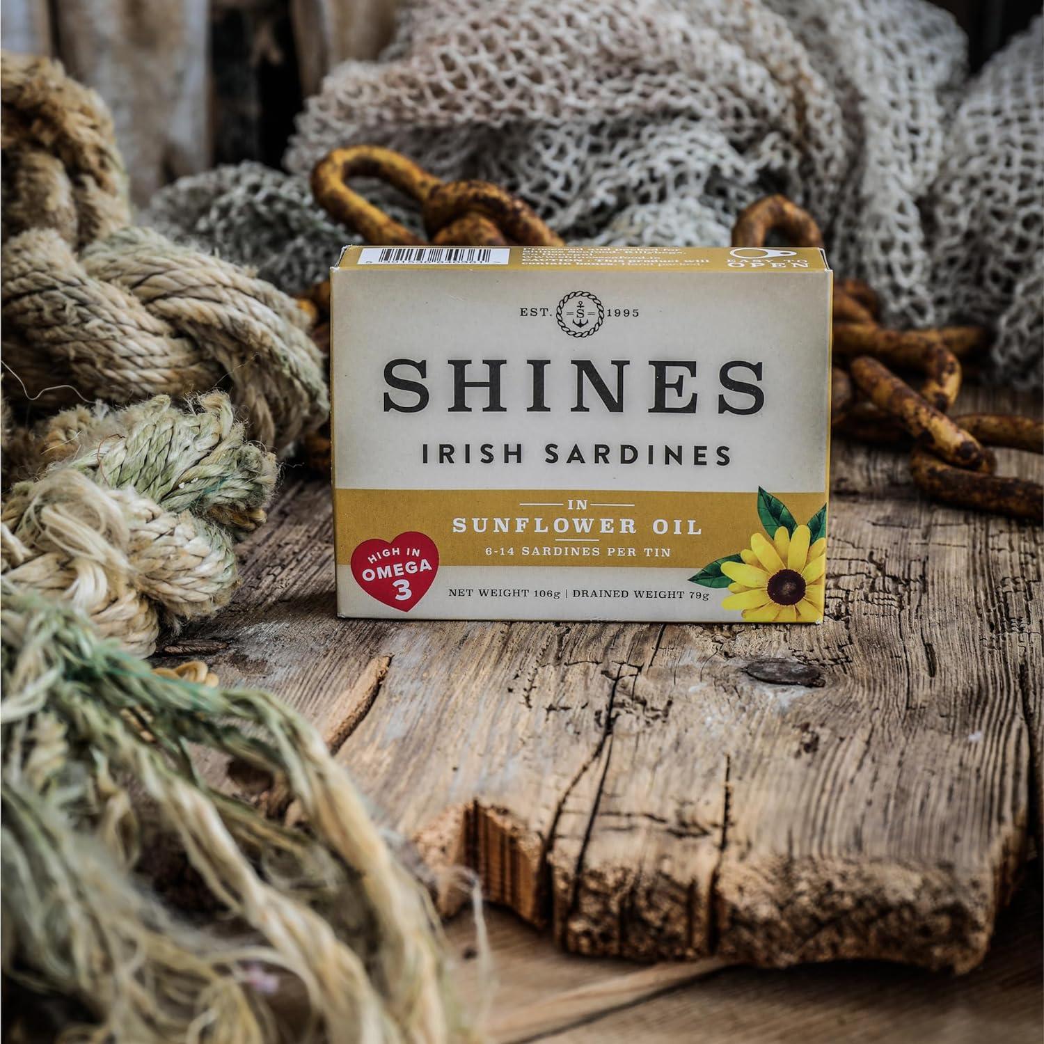 Shines Tinned Irish Sardines in Sunflower Oil - Pilchards - 12 x 106g ...