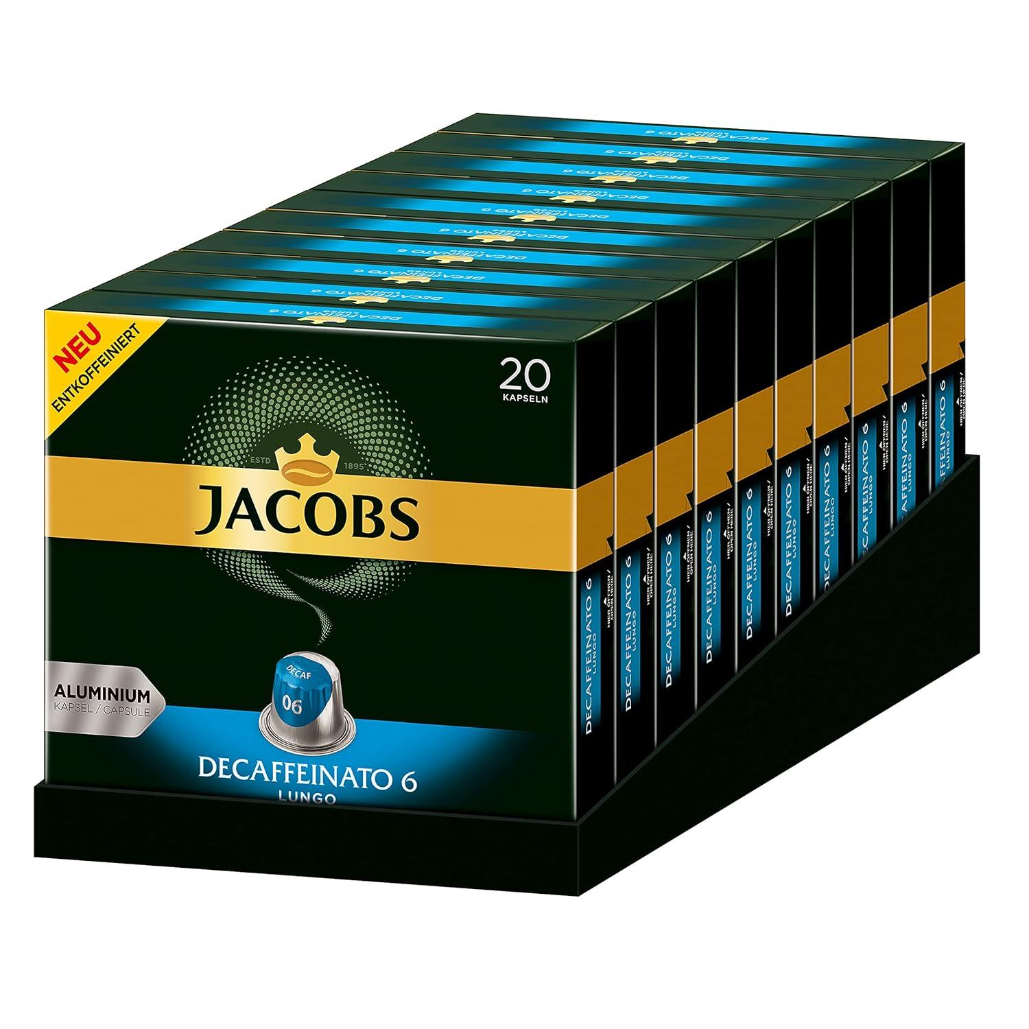 Jacobs Coffee Capsules Bundle: Lungo Decaffeinato Intensity 6 ...