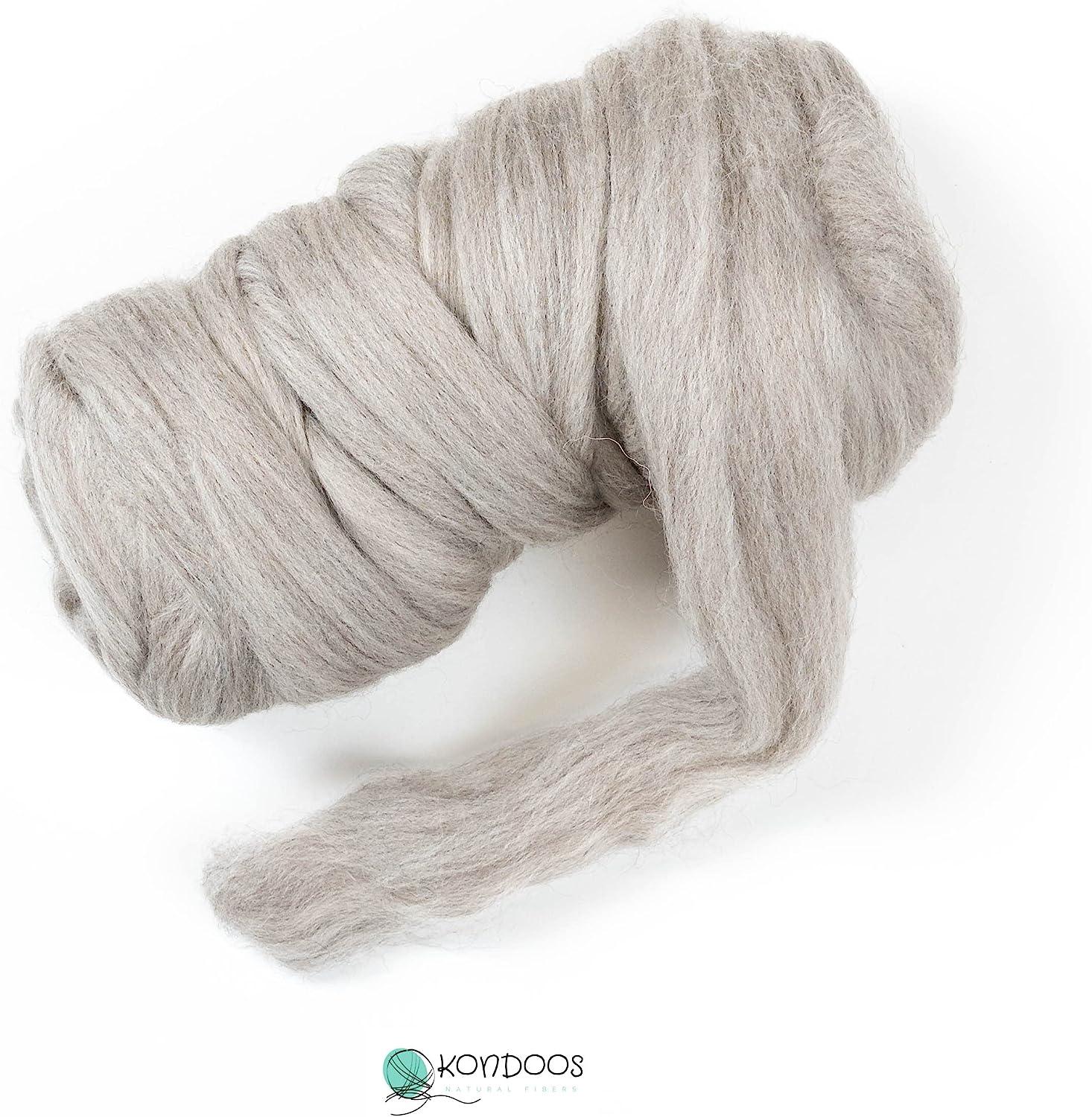 Kondoos Natural Wool Roving 8 oz - Ideal for Needle Felting, Handcrafts ...