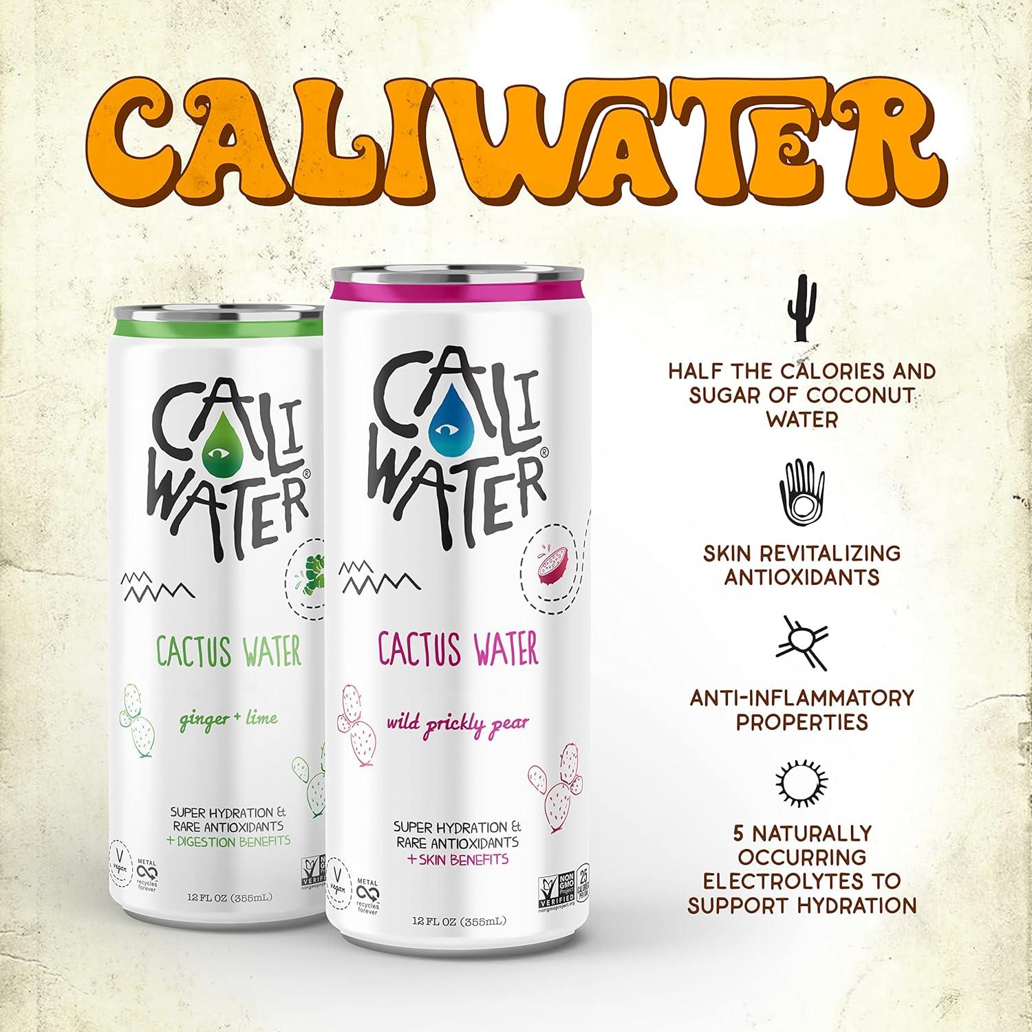 Caliwater Organic Nopal Cactus Water Variety Pack - 12 fl oz Cans (Pack ...