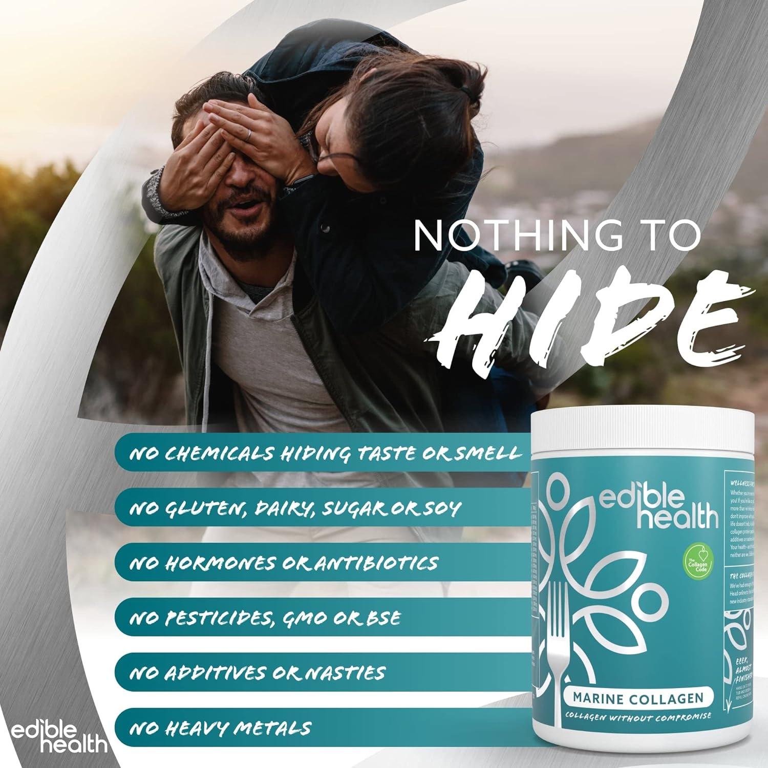 Hydrolysed Marine Collagen Peptides Powder - 400g Tub - High Protein ...
