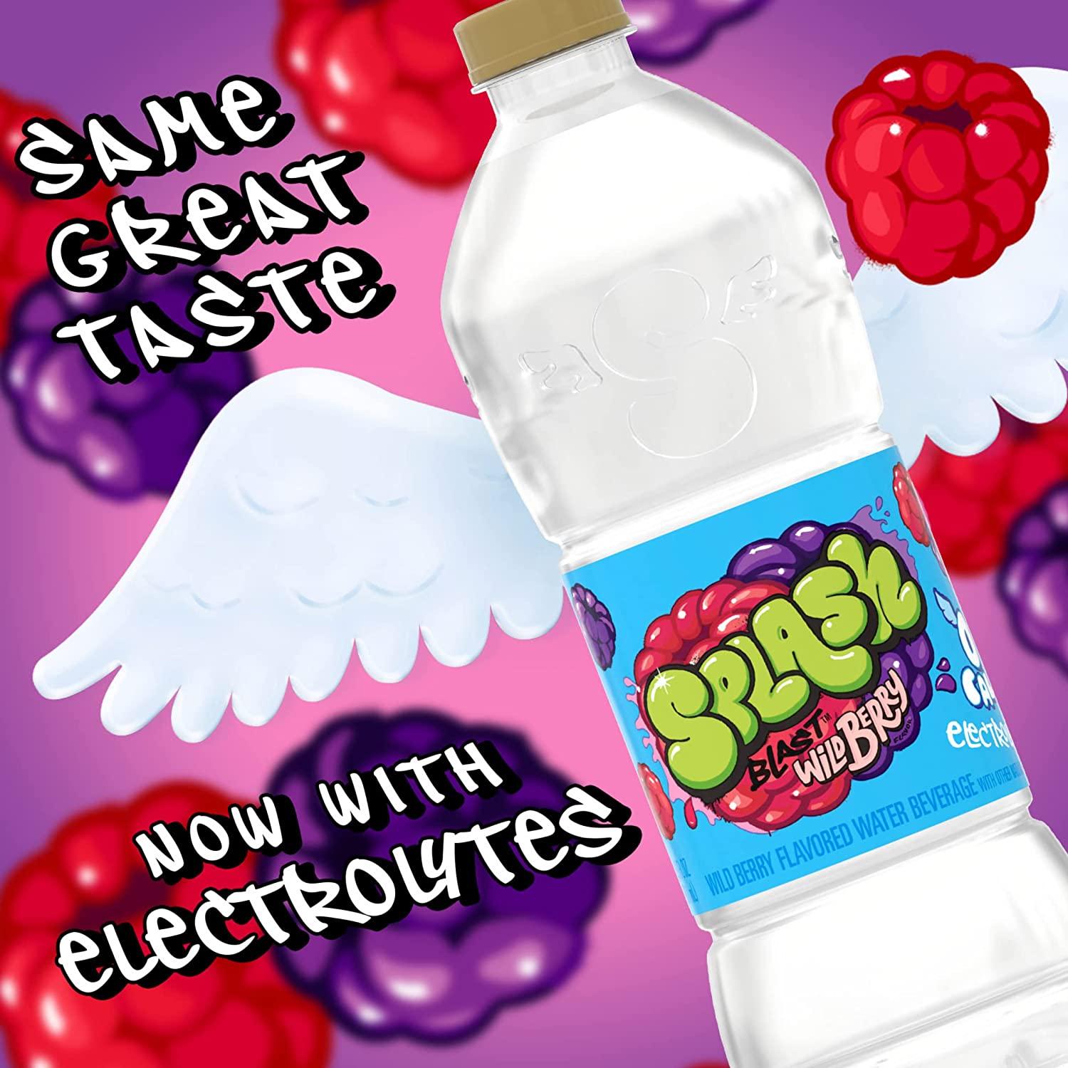 Wild Berry Flavor Splash Blast Flavored Water Beverage - 16.9 fl oz ...