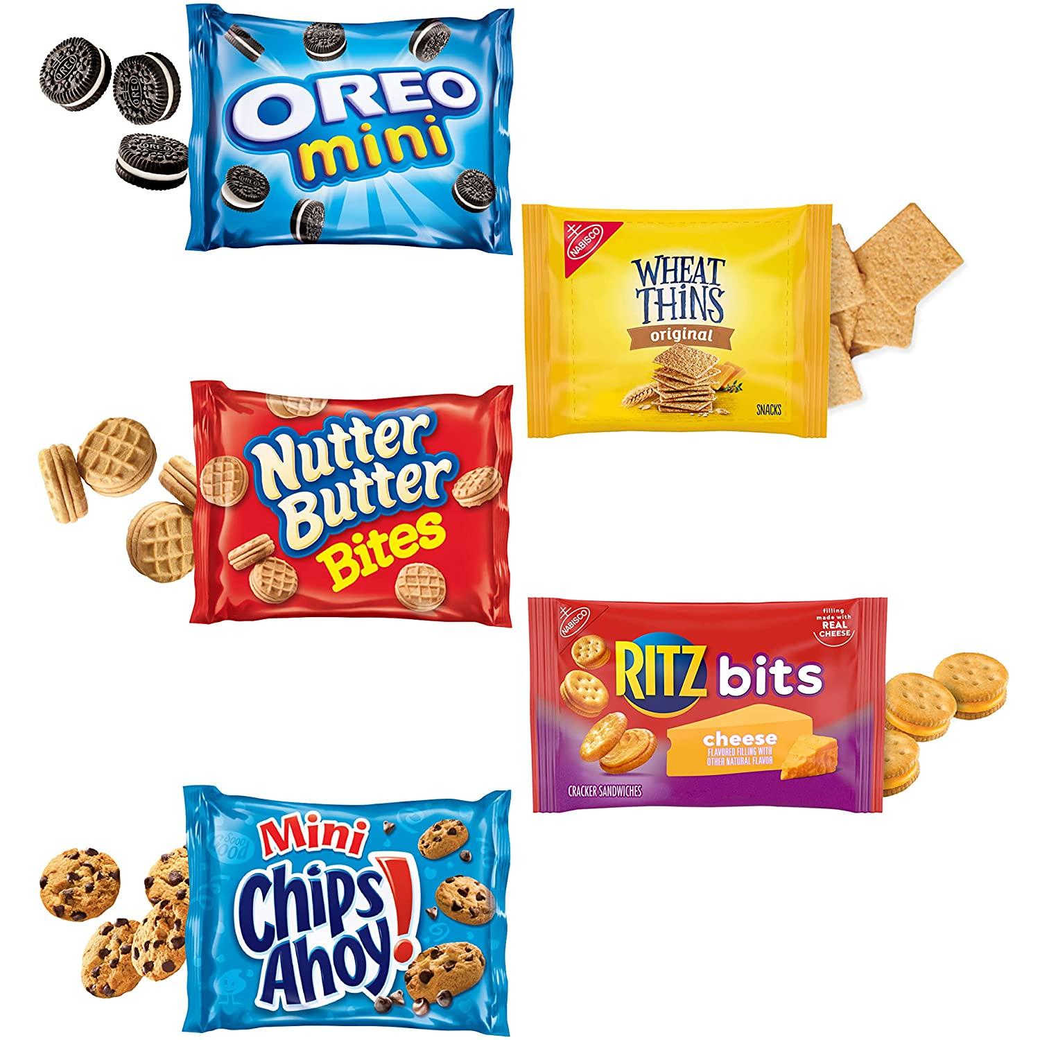 OREO Mini Cookies Mini CHIPS AHOY Cookies RITZ Bits Cheese Crackers ...
