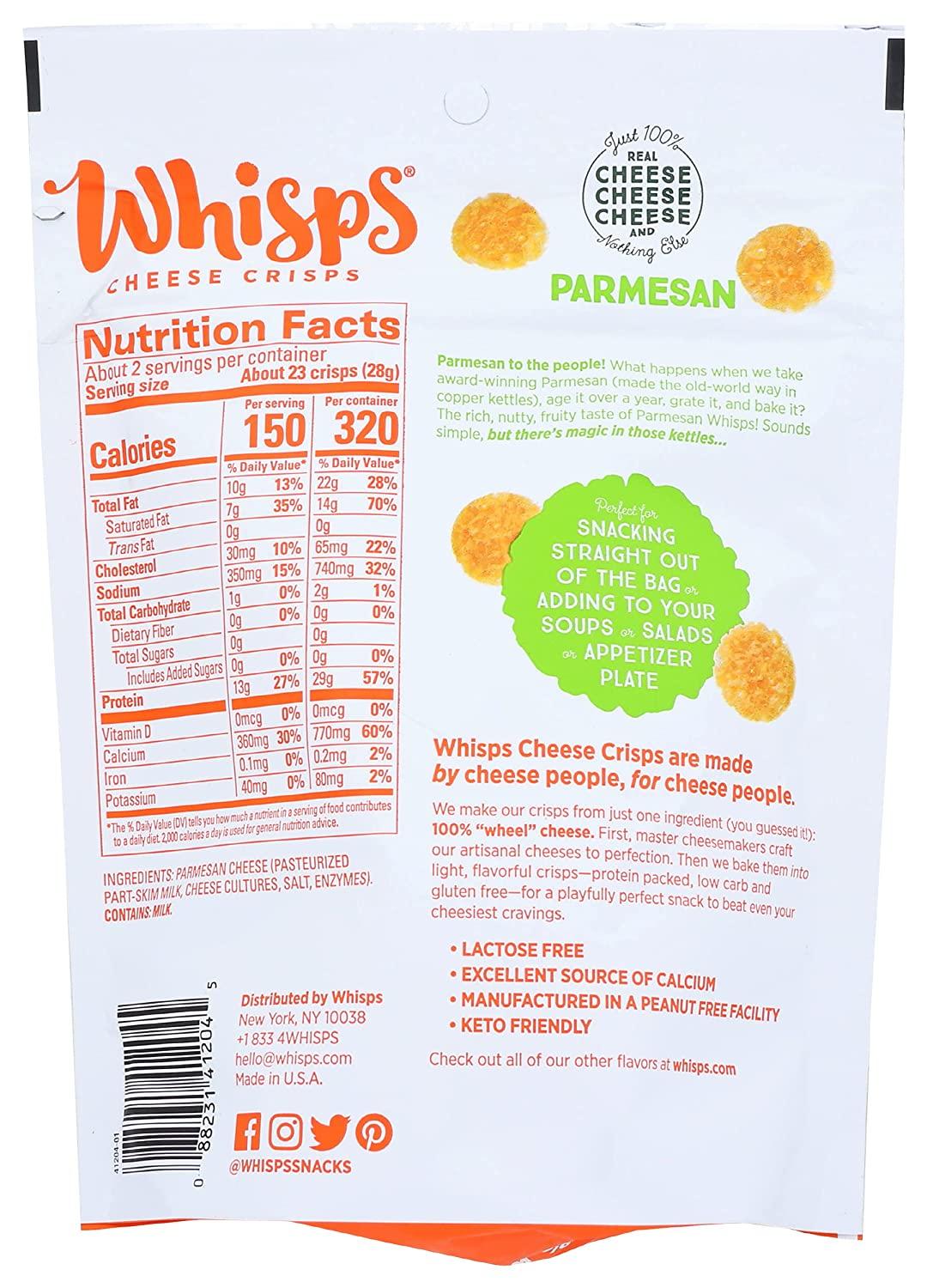 Cello Whisps Pure Parmesan Cheese Crisps 2.12 Oz - Delicious Keto ...