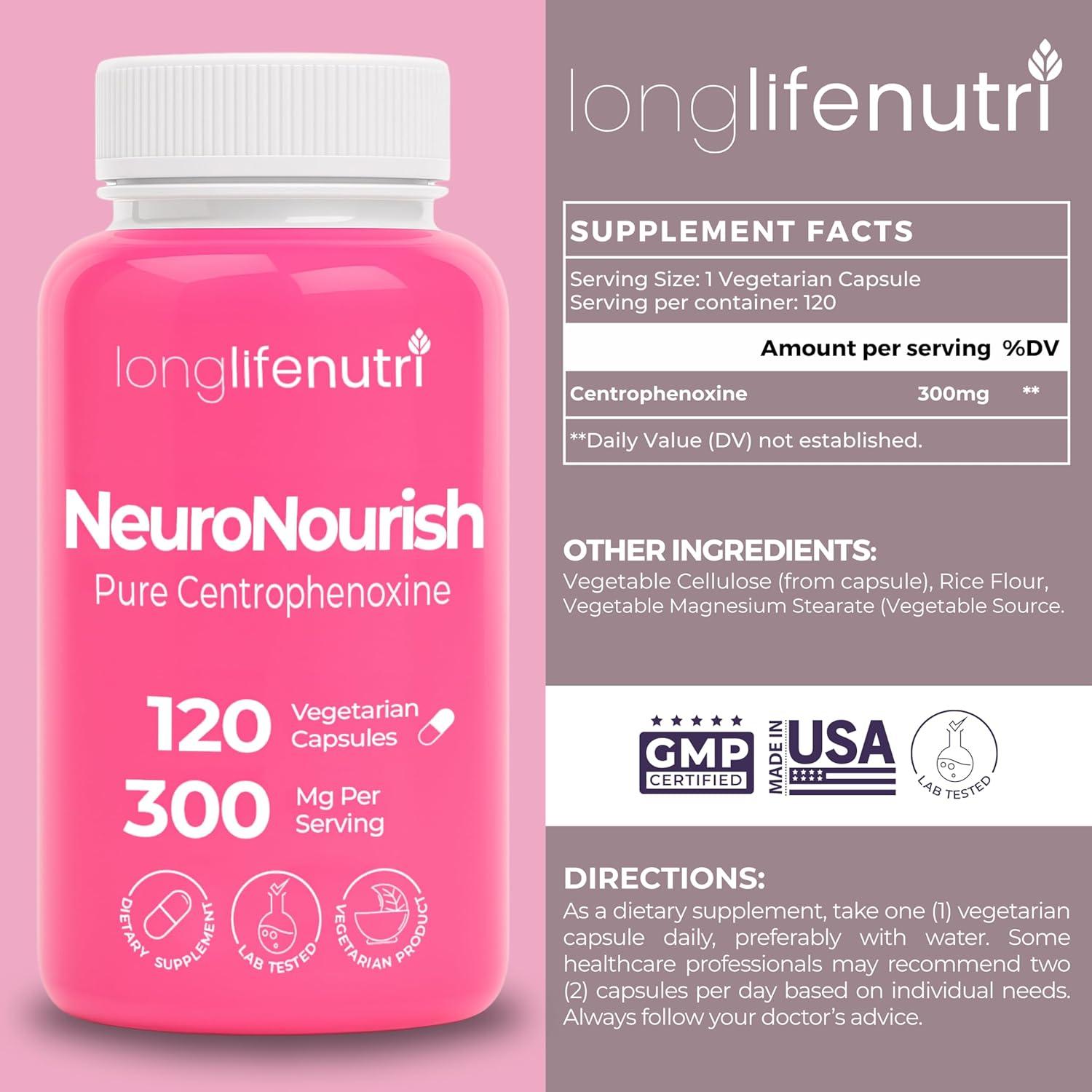 Centrophenoxine 300mg - Cognitive Enhancer Nootropic | Made in USA ...