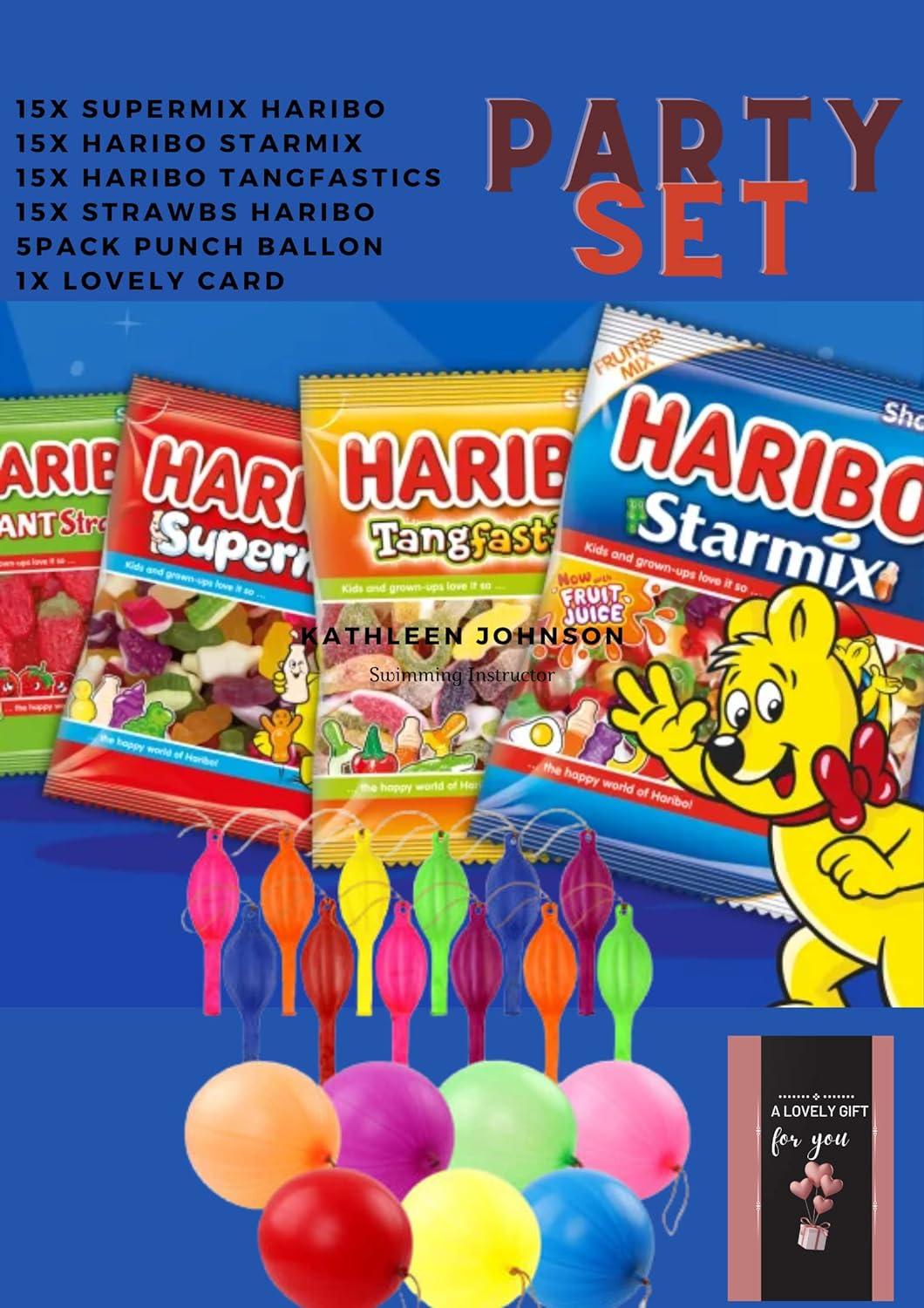 Haribo Mini Bags Sweets Gift Box with Punch Balloons - Party Bag ...