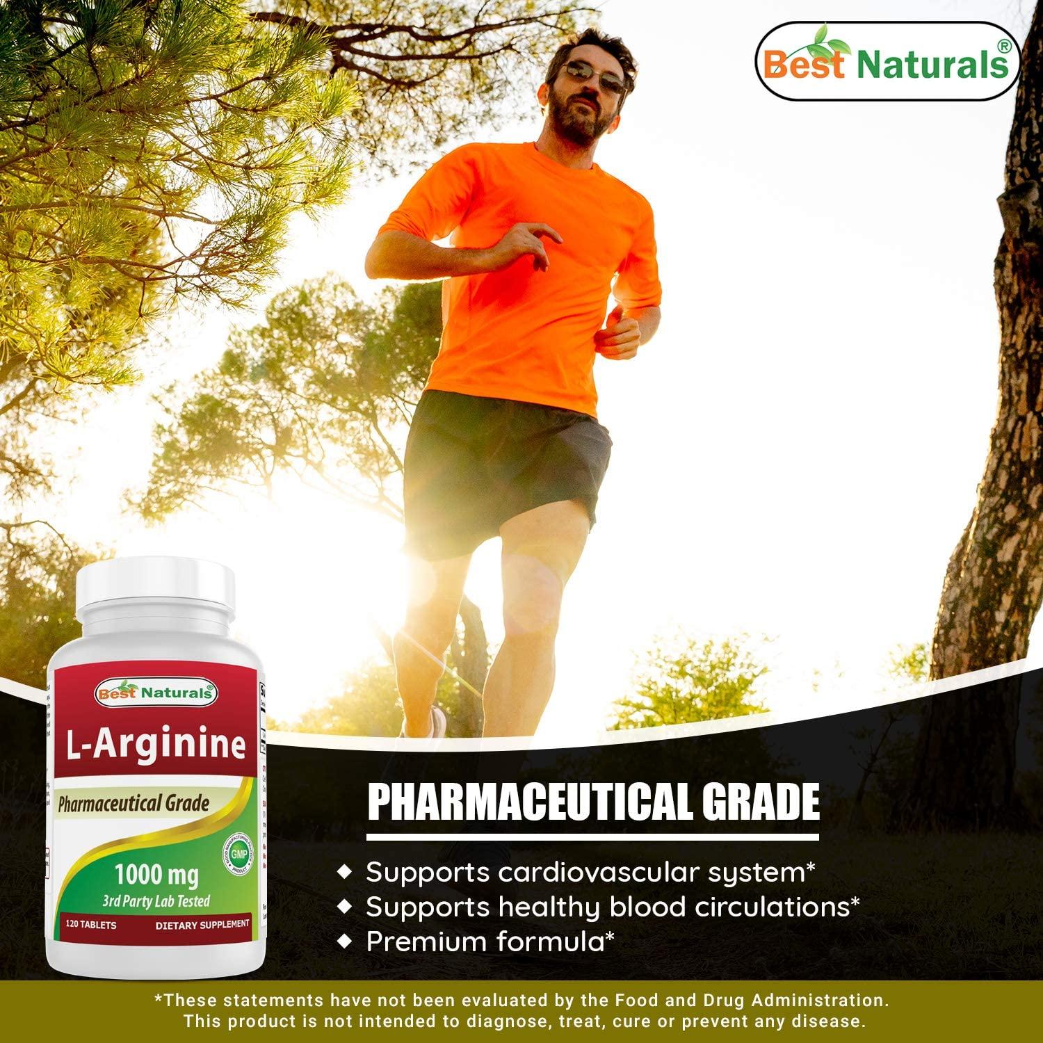 Best Naturals L-Arginine 1000mg 120 Tablets - Pharmaceutical Grade ...