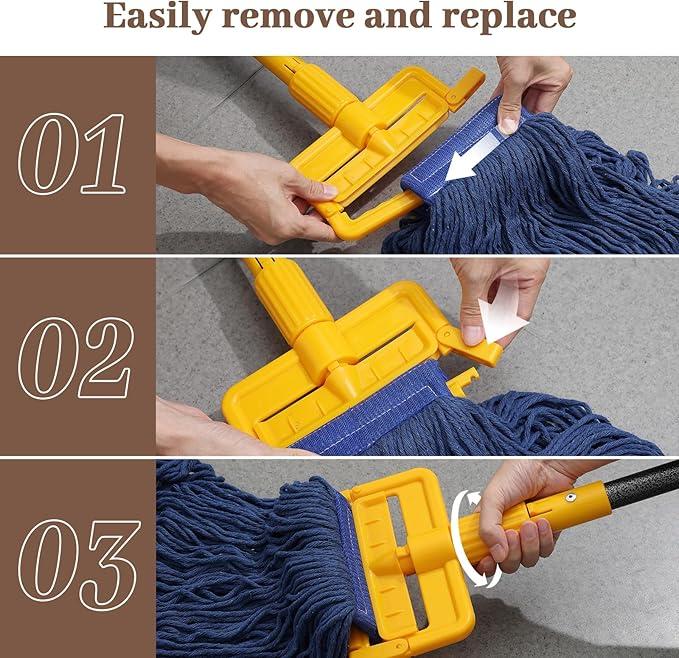 Mop Handle Commercial Heavy Duty - 60 inch Metal Commercial Mop Stick ...