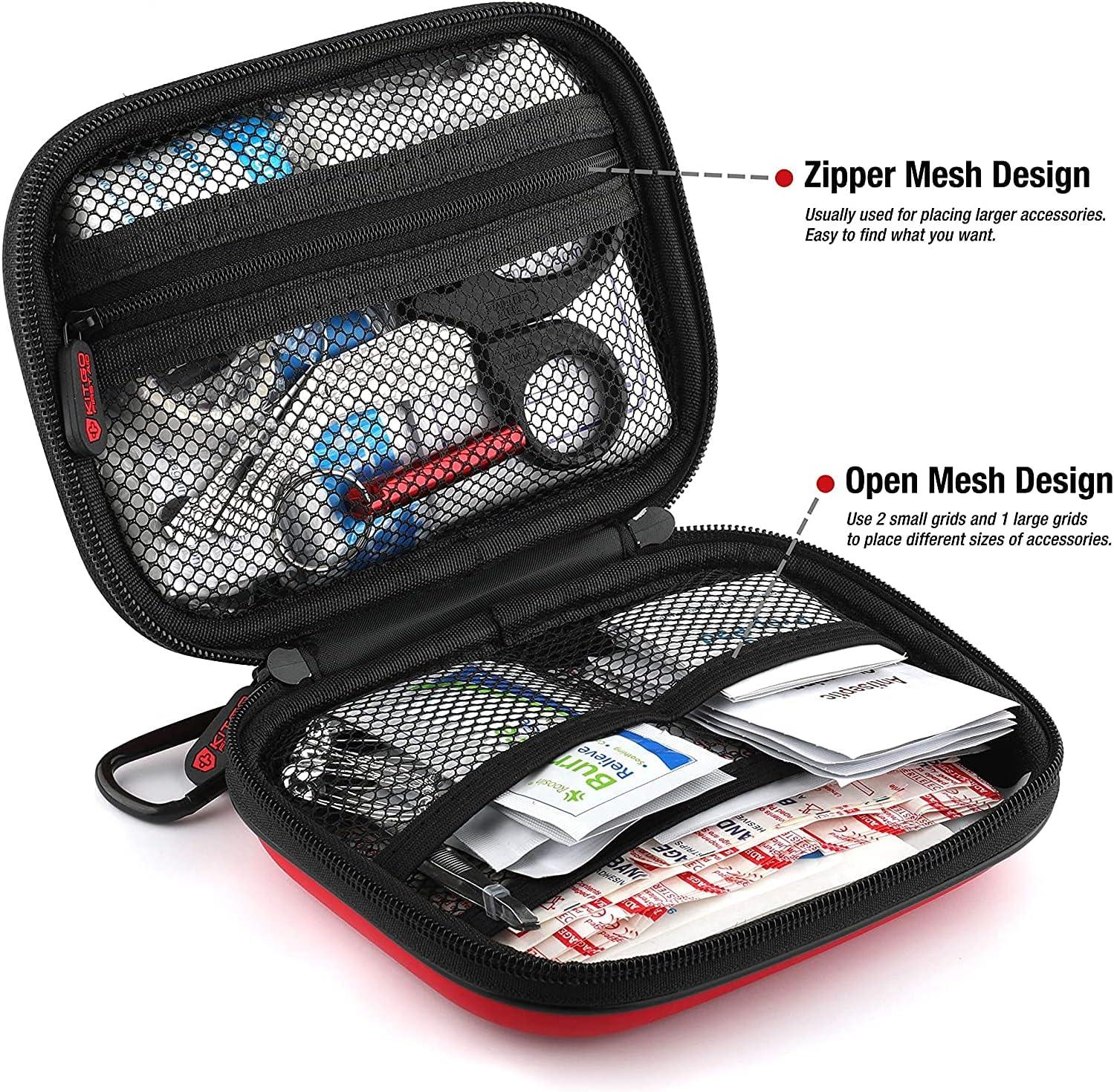 Kitgo Mini First Aid Kit - 101 Piece Compact Medical Emergency Survival ...