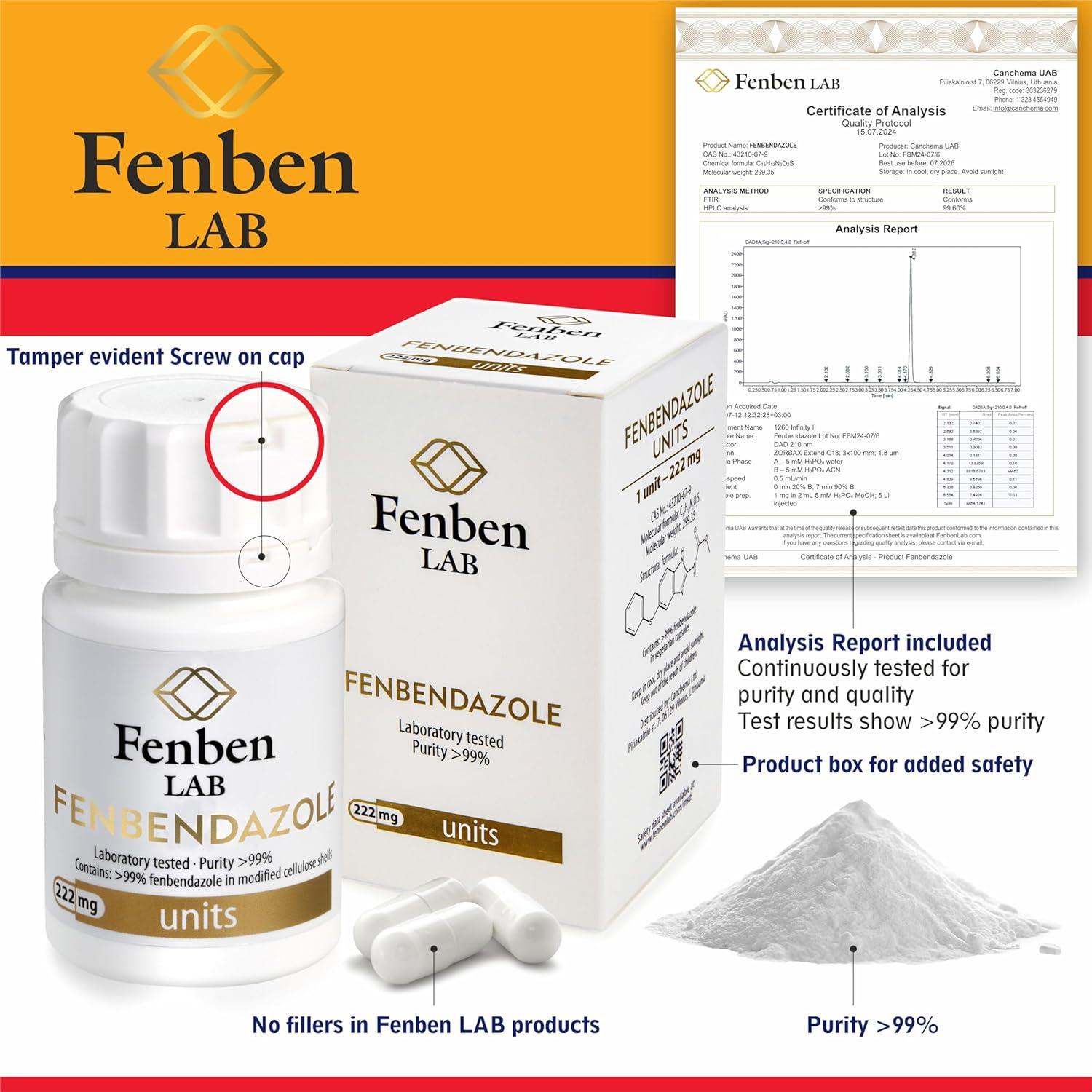 FenLAB Phenbendazol 222 | mg Purity 99% 30 ct | Buy Now with Express International Delivery ...
