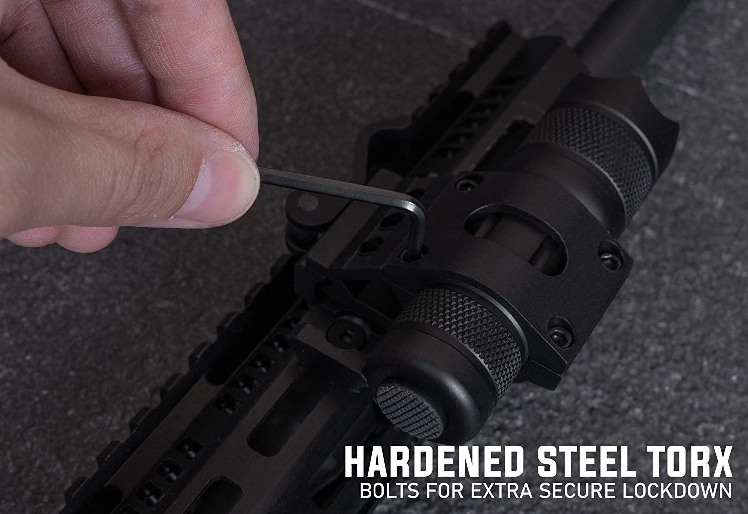 Monstrum 1 Inch Offset Picatinny Rail Mount - Quick Release Flashlight ...