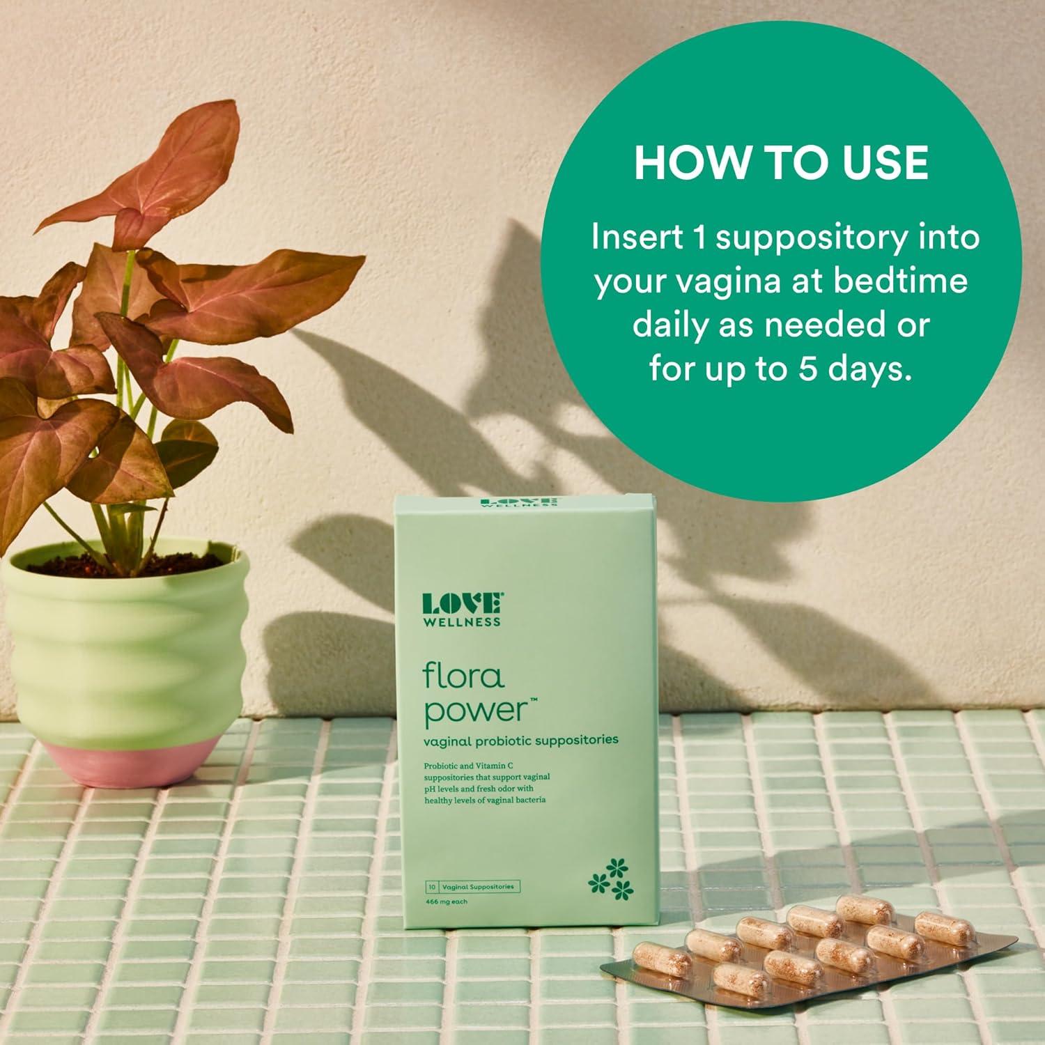 Love Wellness Flora Power - 10 Count Vaginal Probiotic Suppositories ...