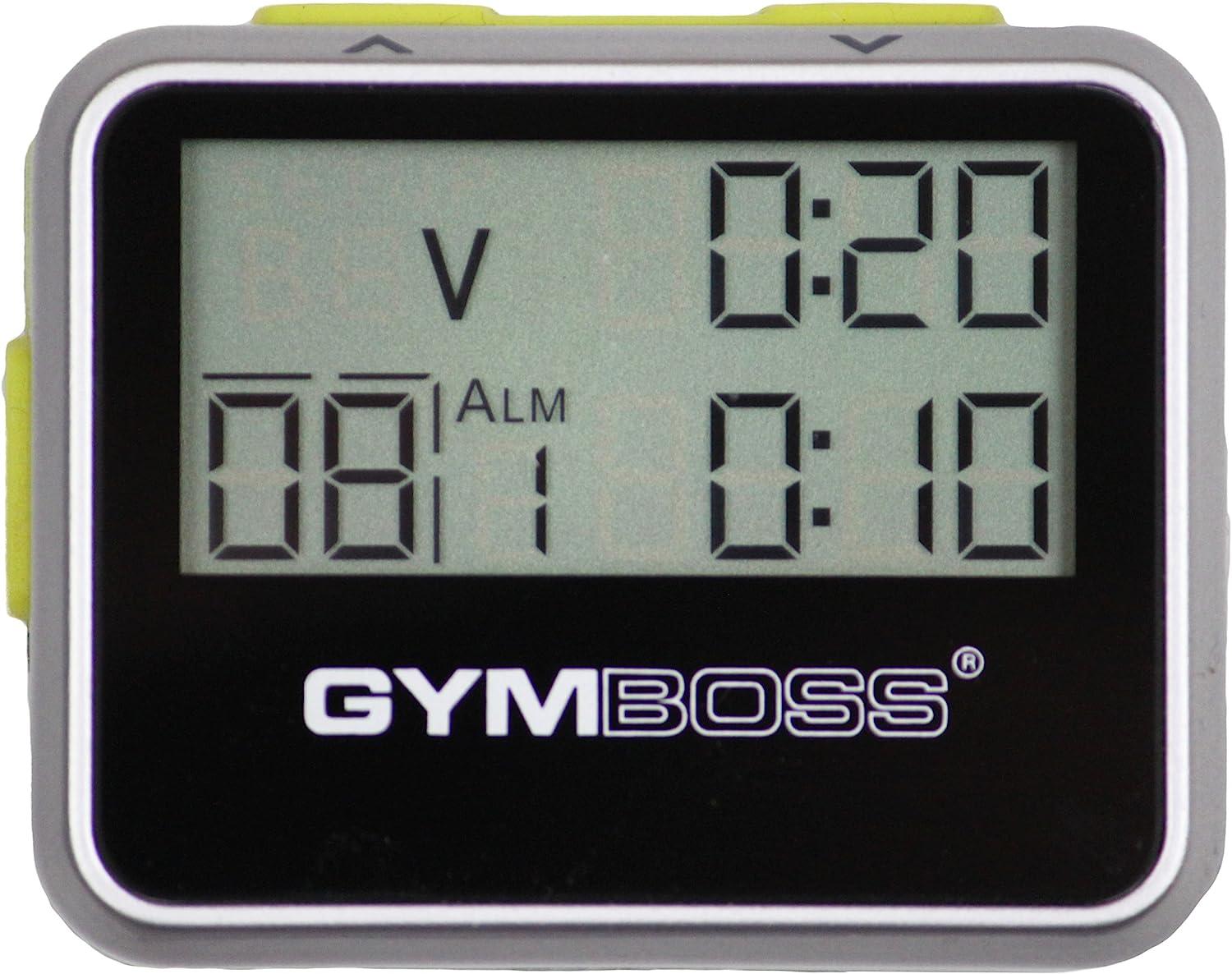 Gymboss Interval Timer and Stopwatch - Silver/Yellow Metallic Gloss ...