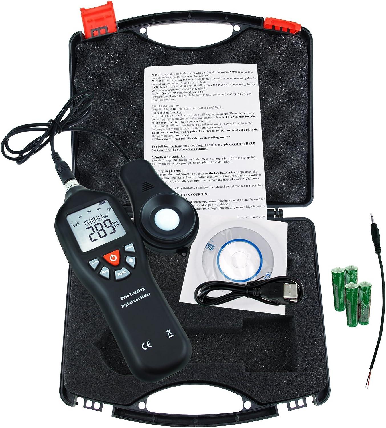 Digital Light Meter Lux Meter - Measurement Range 0-200,000 Lux ...