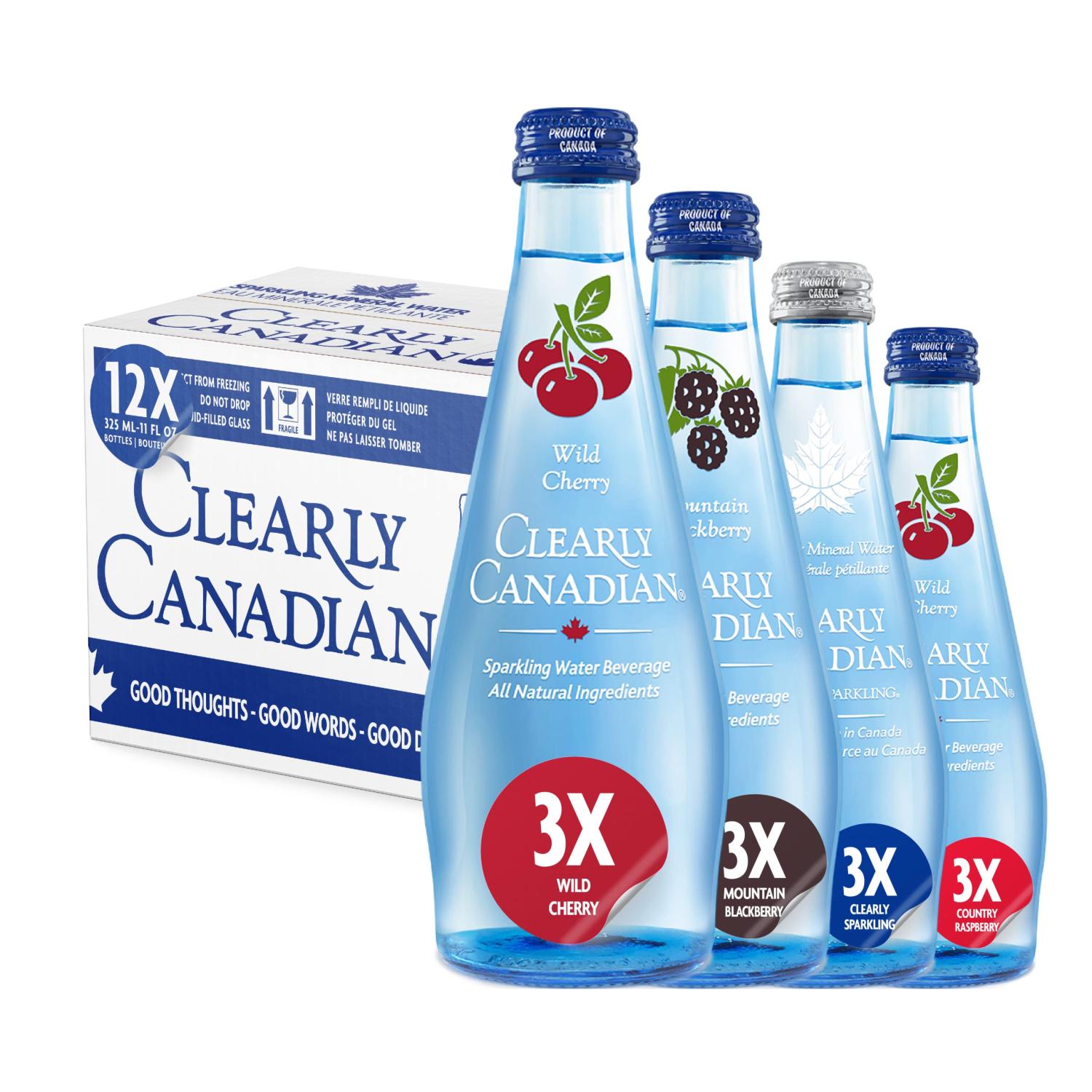 Clearly Canadian Variety Pack: Natural Spring Water Mixed Flavors - 12 ...