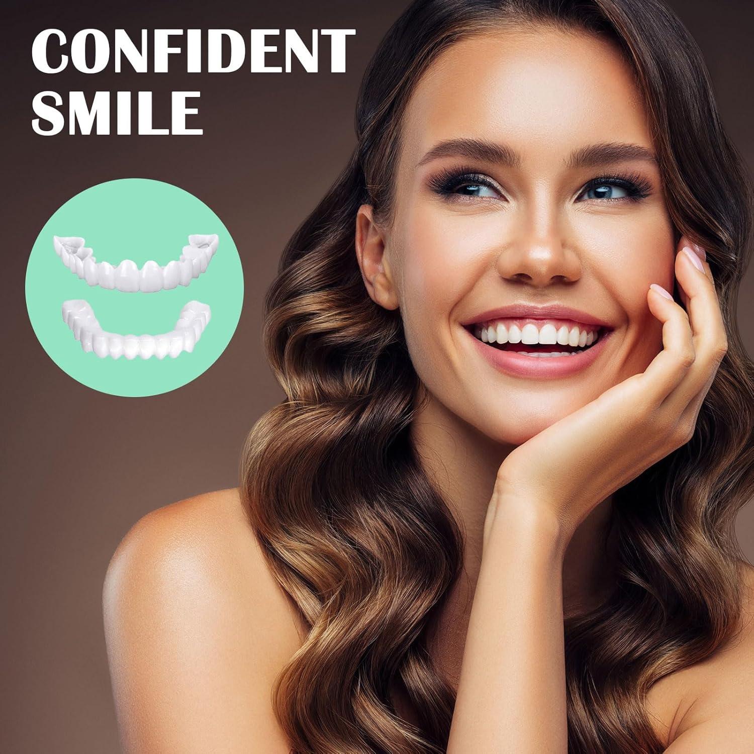 Euppsiiu 6 Pairs Fake Teeth Veneers - Cosmetic Tooth Cover ...