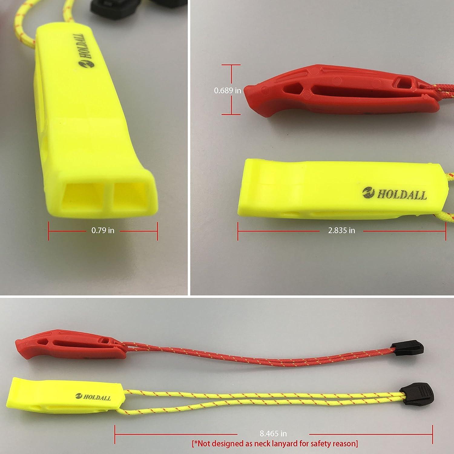 HOLDALL Emergency Safety Whistle - Loud Pea-Less Whistle with Lanyard ...