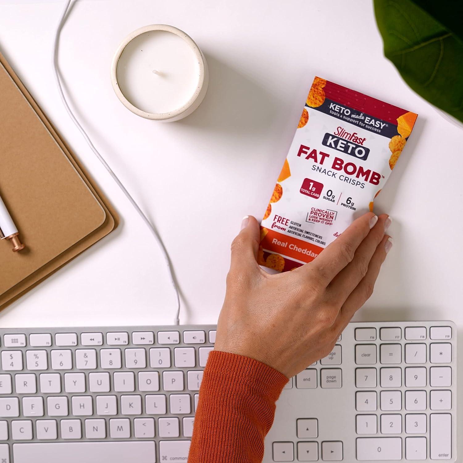 SlimFast Low Carb Snacks - Real Cheddar Cheese Crisps for Keto Weight ...