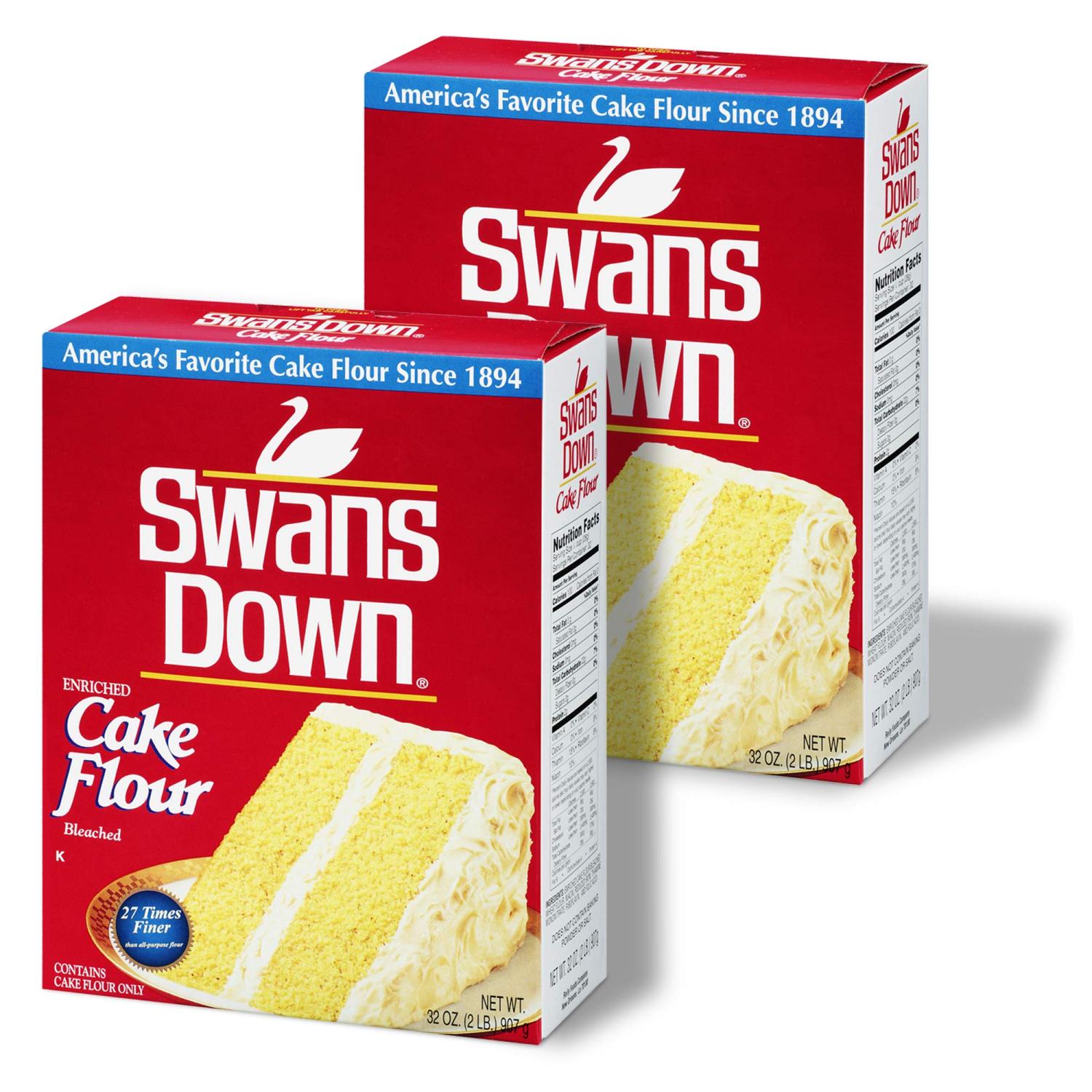 Swans Down Regular Cake Flour 2 Pound Boxes - Pack of 2 | Premium ...