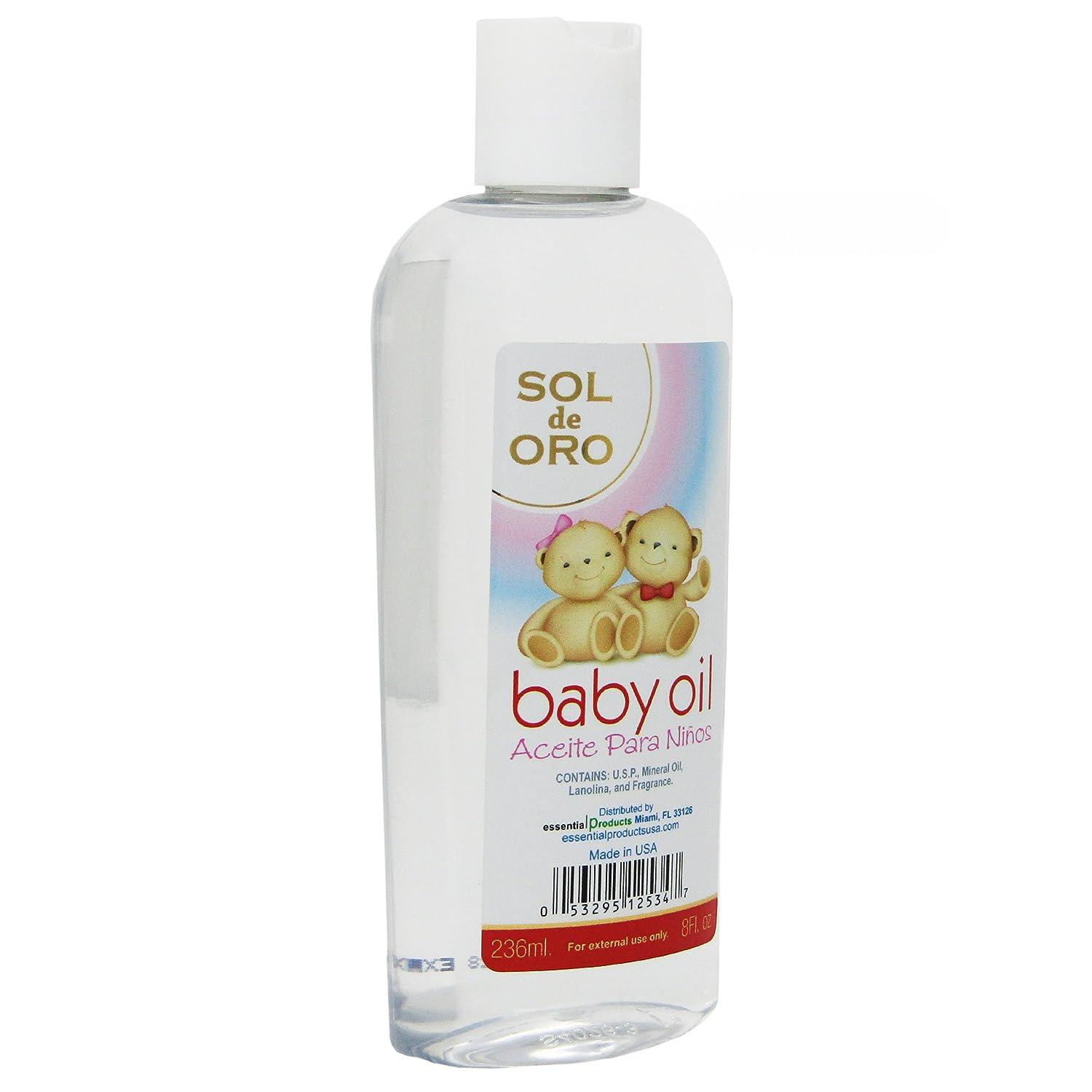 SOL DE ORO Baby Oil 8oz - Fresh Scent, Gentle Moisturizing Formula ...