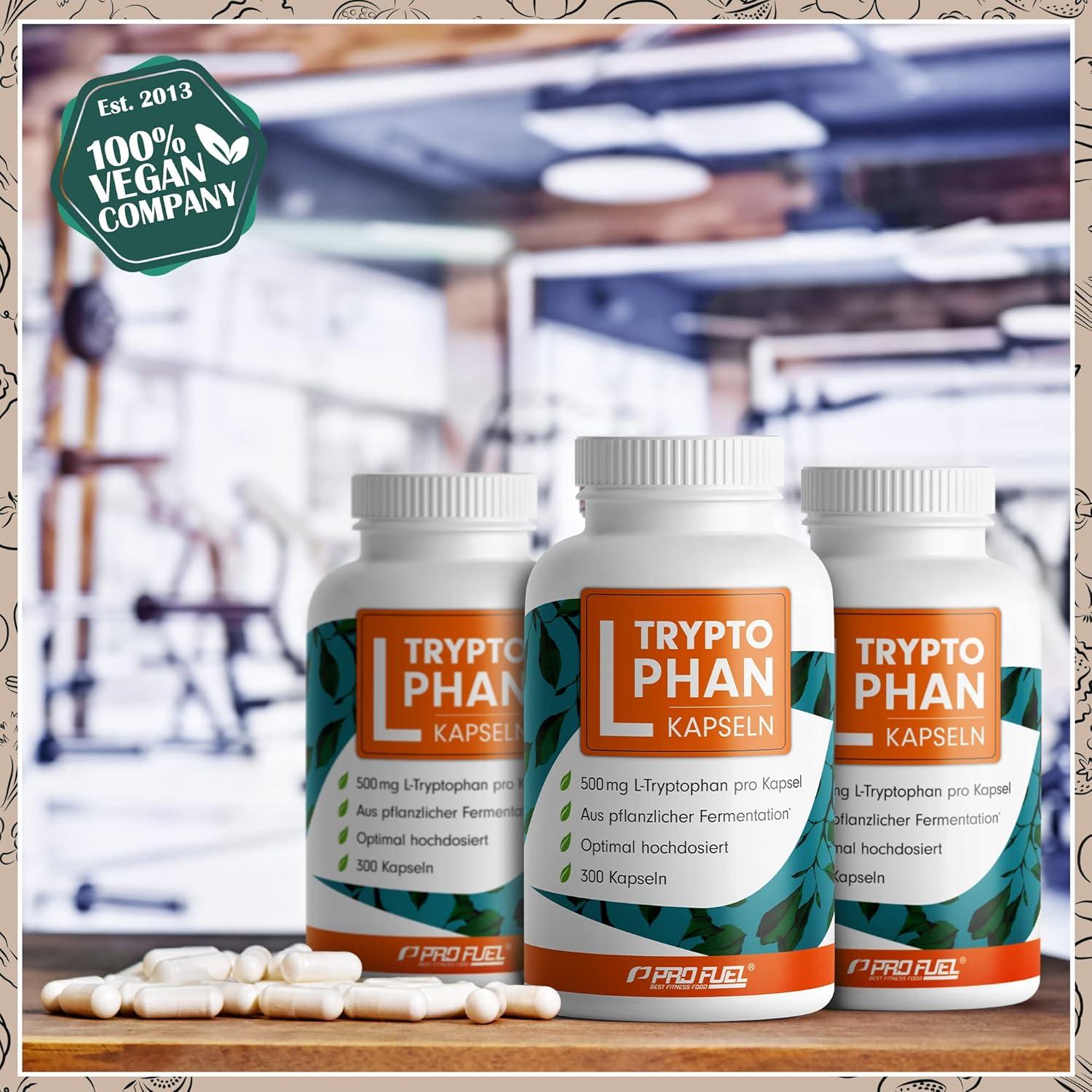 300 Vegan L-Tryptophan Capsules - 500mg Each | High-Dose Pure Fermented ...