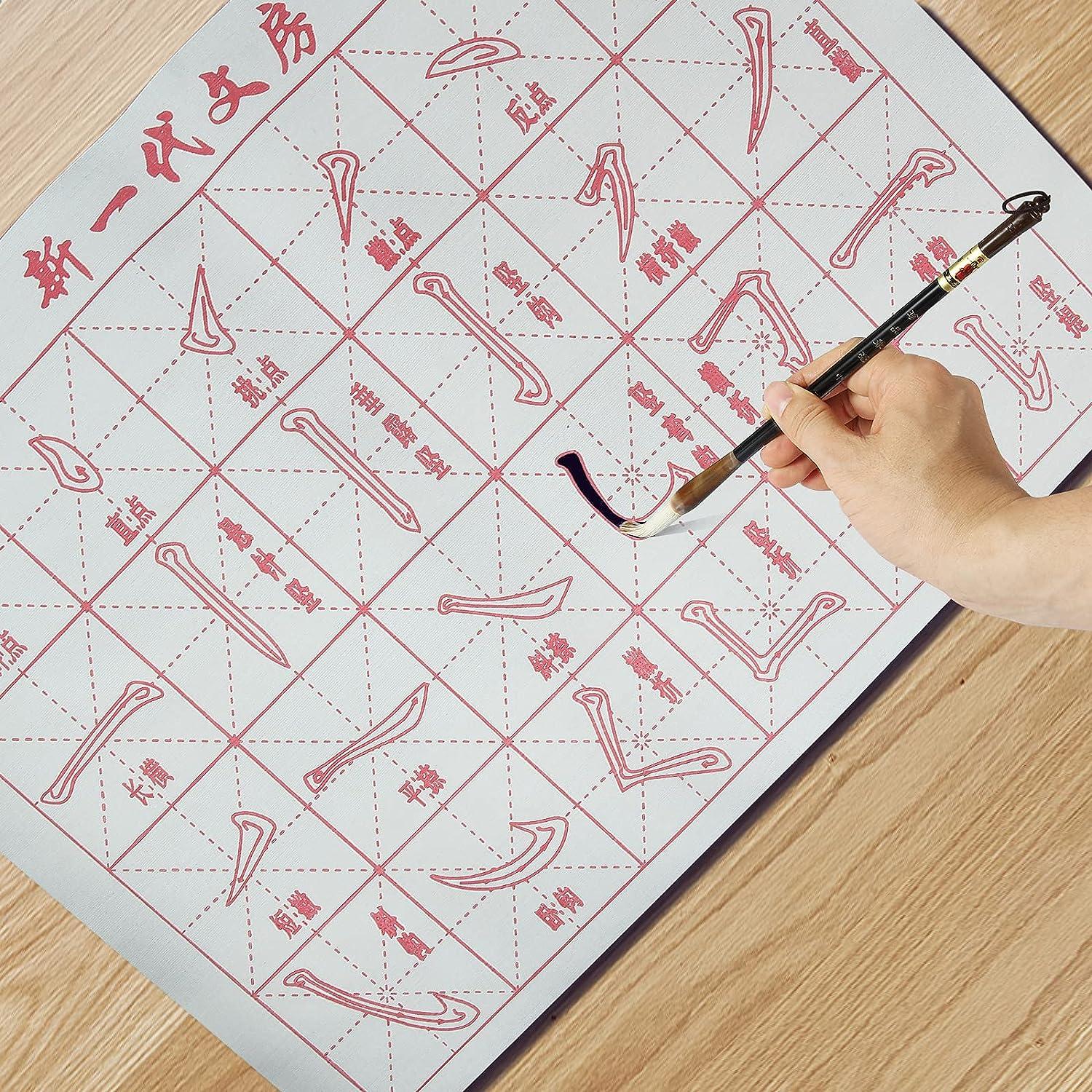 FancyWolf Chinese Calligraphy Set: Rewritable Water Writing Cloth with ...