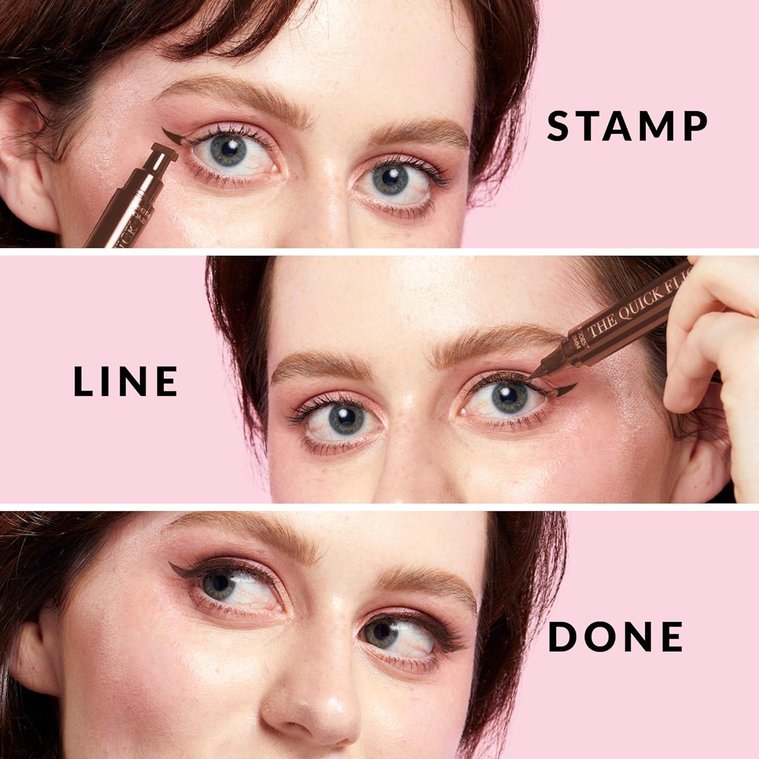 Quick Flick Hot Fudge Cat Eyeliner Stamp - Smudge-Proof 10mm Winged Liquid Eyeliner Pen Set ...