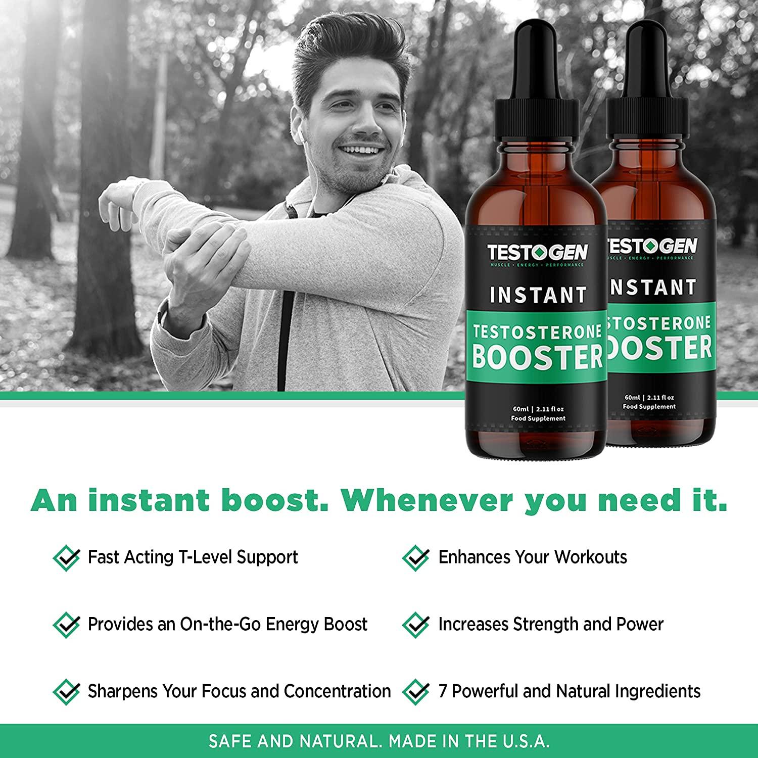 Testogen Men's T-Level Support Liquid Drops | Vitamin D, Zinc, L ...