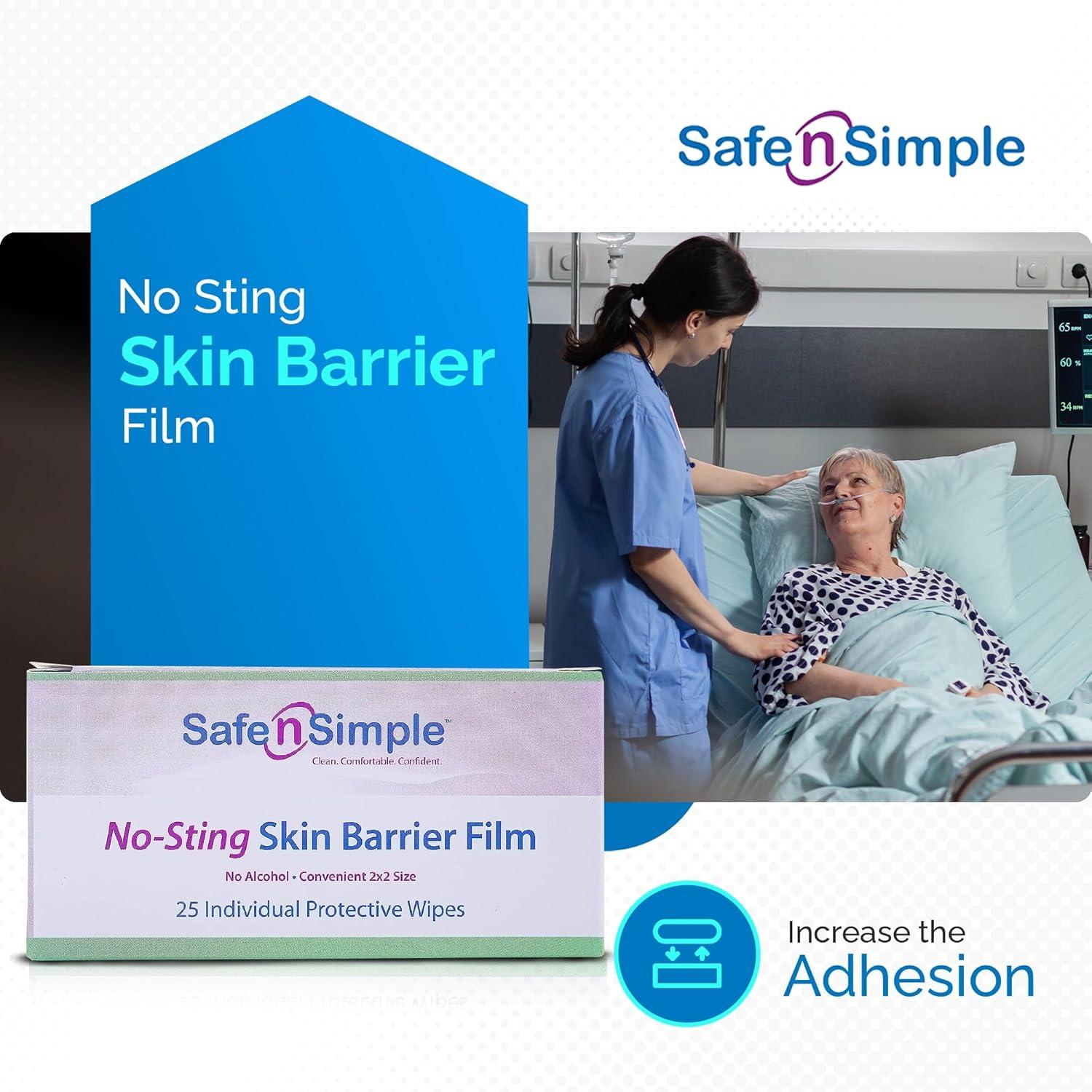 Safe n Simple Skin Barrier Wand - 25 Sterile No Sting Applicators for ...