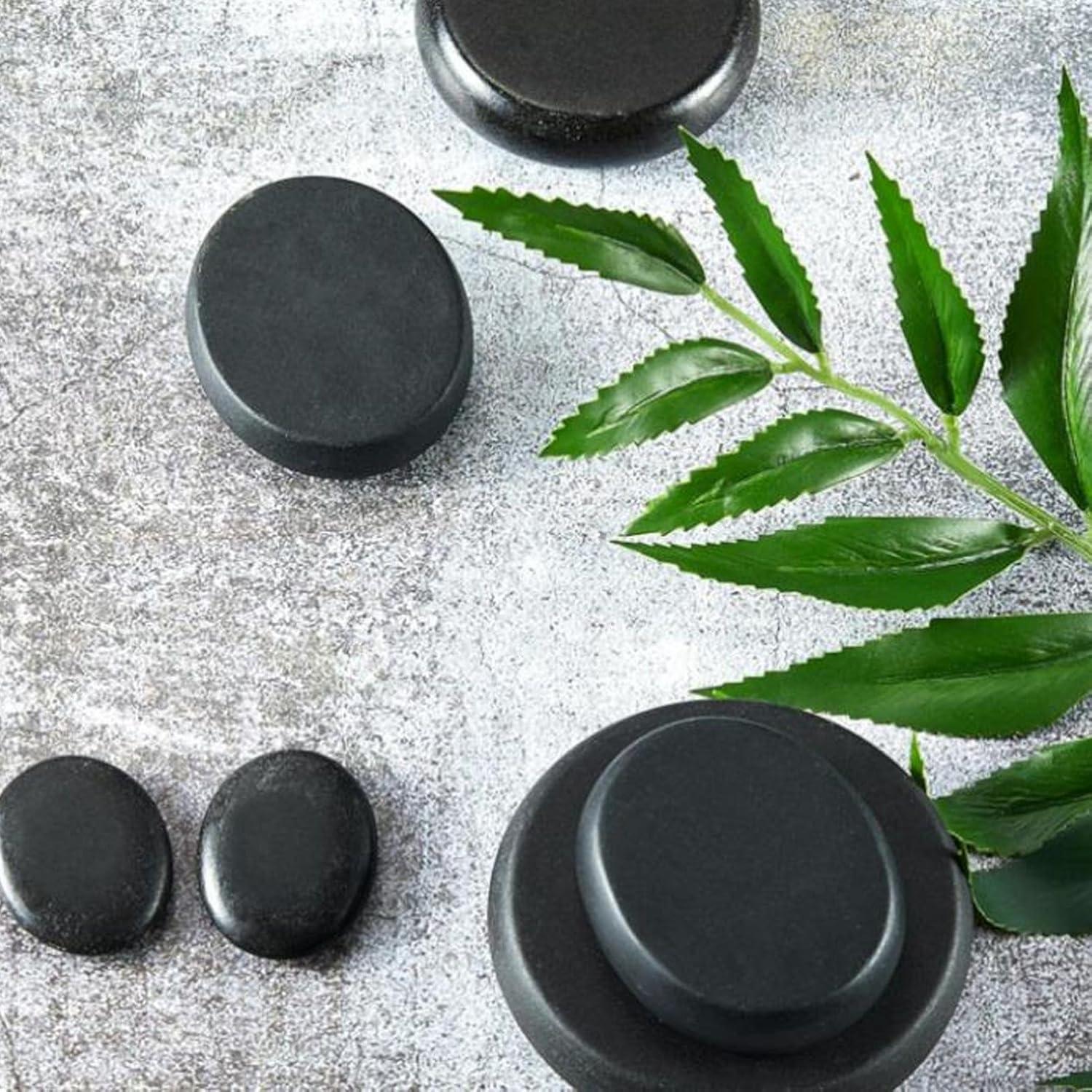 36pcs Basalt Hot Stones Set - Round Massage Stones for Body Relaxation ...