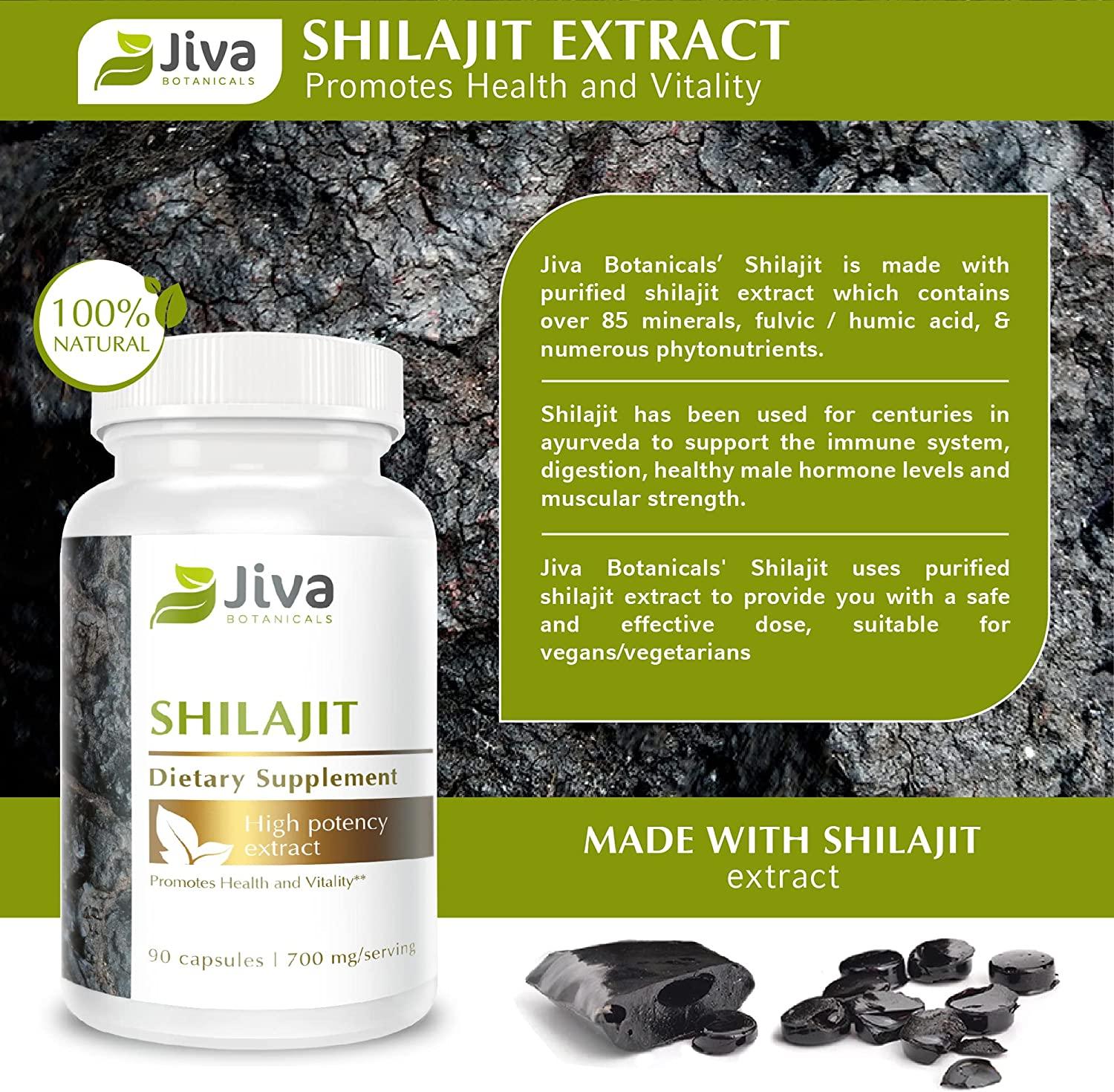 Jiva Botanicals Shilajit Capsules with Fulvic Acid - 90 Capsules | Buy ...