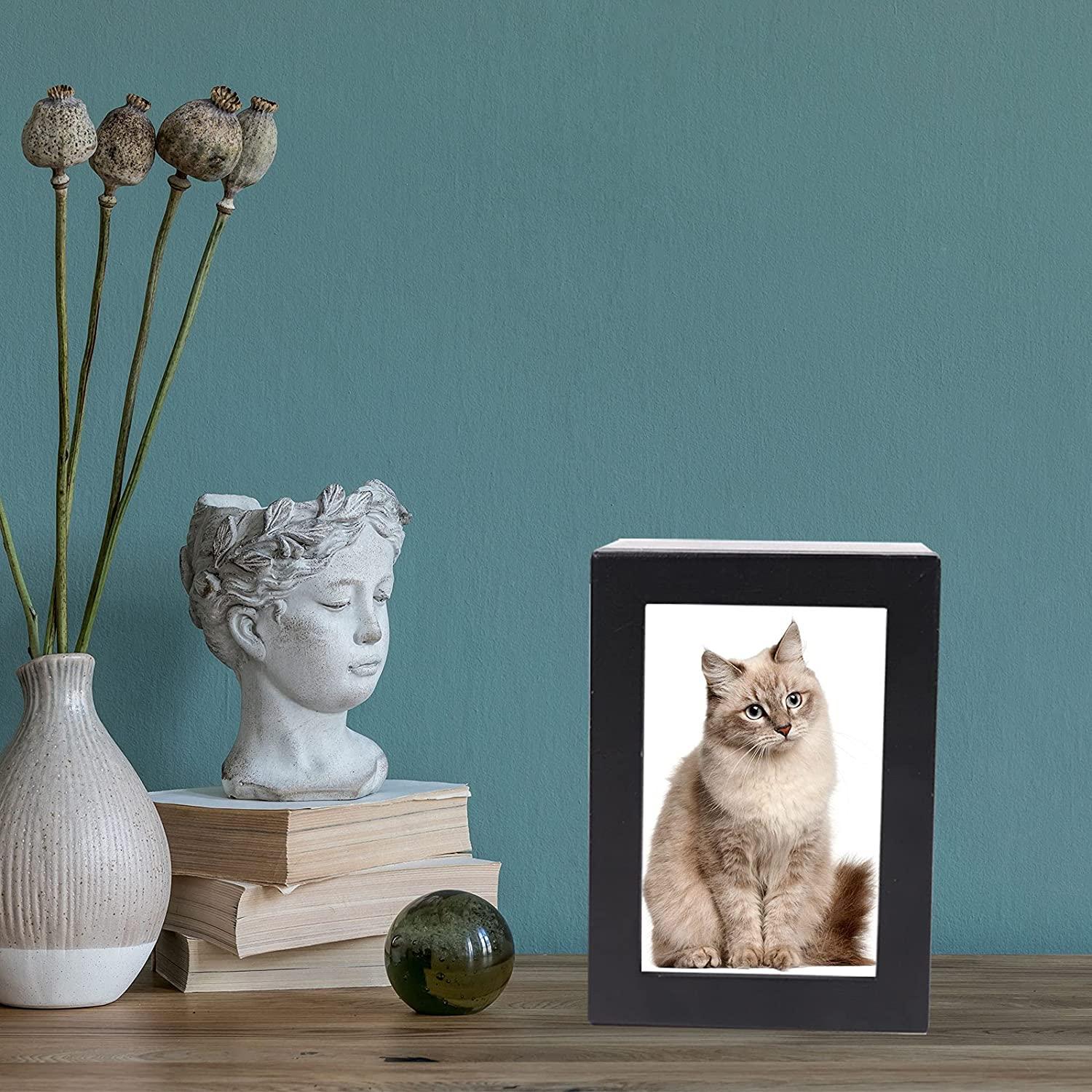 NEW DREAM Pet Cremation Box with Photo Frame | Dog Ashes Urn - Wood ...