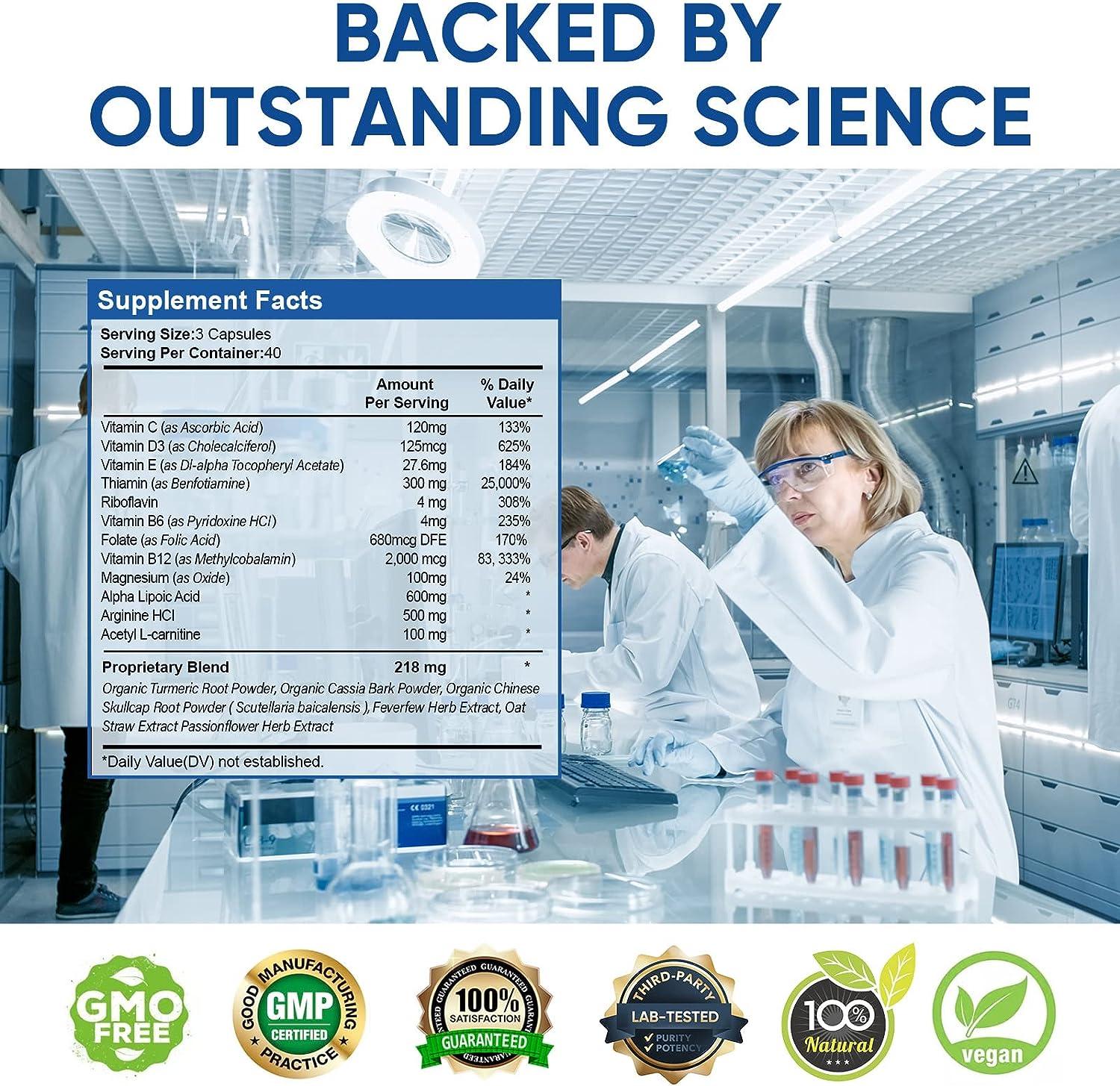 Zenlifer Neuropathy Nerve Health Blend | 600mg Alpha Lipoic Acid, Benfotiamine | Natural Renew ...