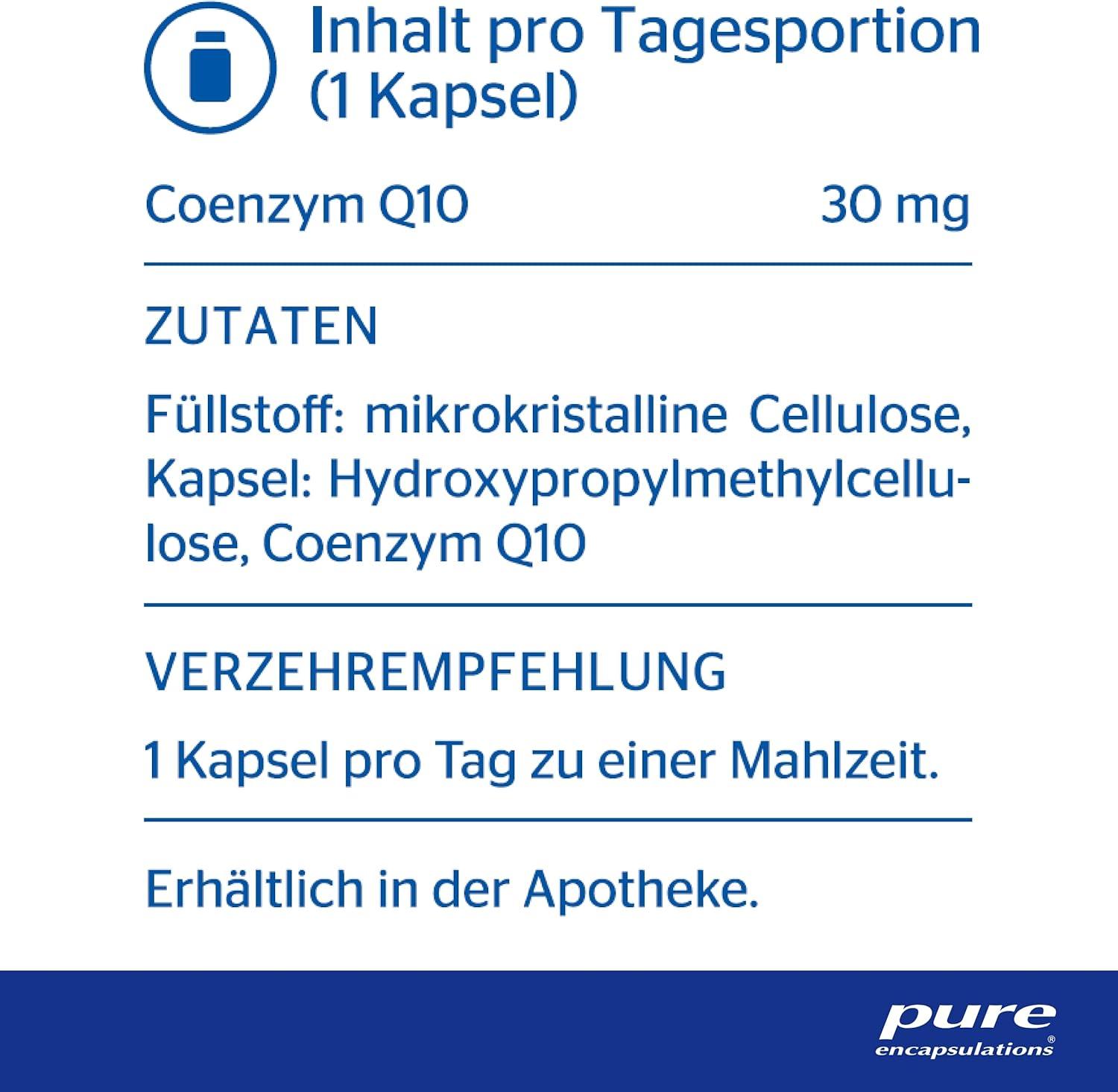 Pure Encapsulations CoQ10 30mg - Bioactive Coenzyme Q10 - 120 Capsules ...