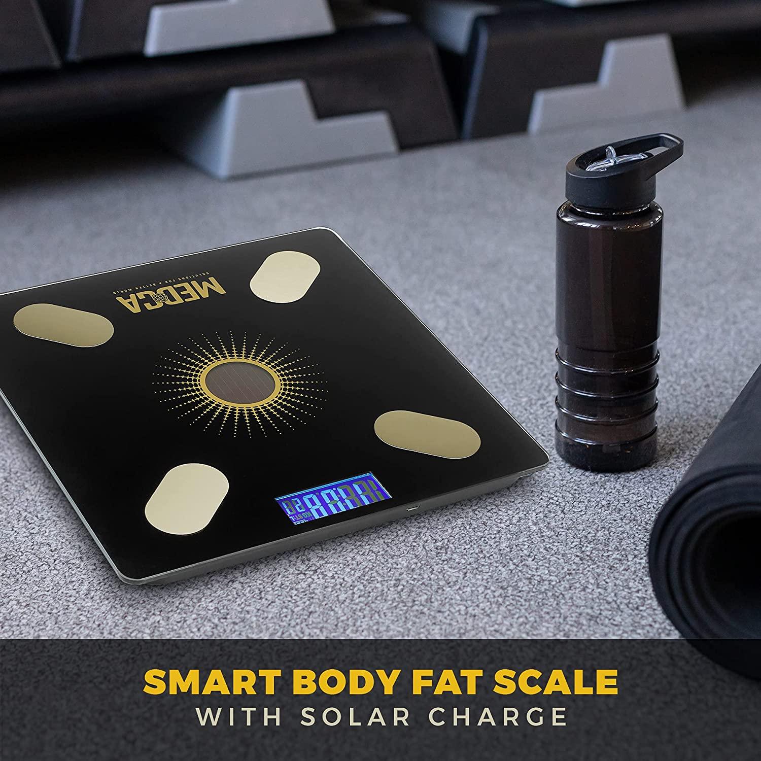 Smart Digital Solar Powered Body Fat Scale for Precise Weight, BMI, and ...