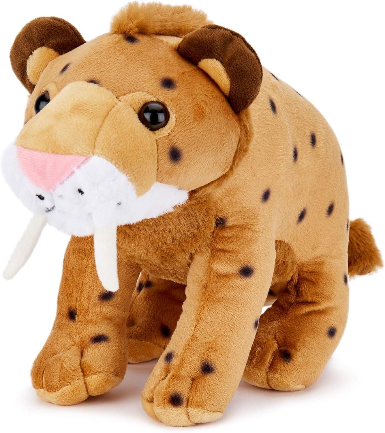 Zappi Co Smilodon Plush Toy - 38cm Soft Stuffed Animal for Kids ...