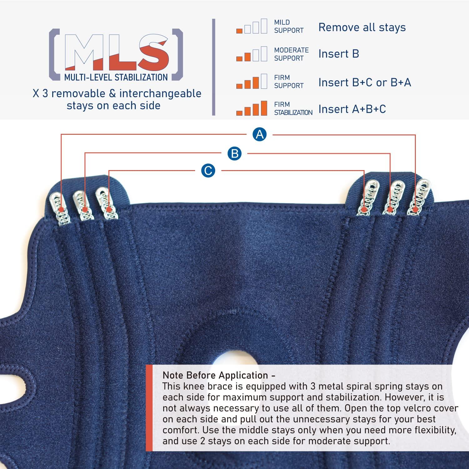 Adjustable Knee Stabilizer with Supportive Side Stays | Open Patella ...