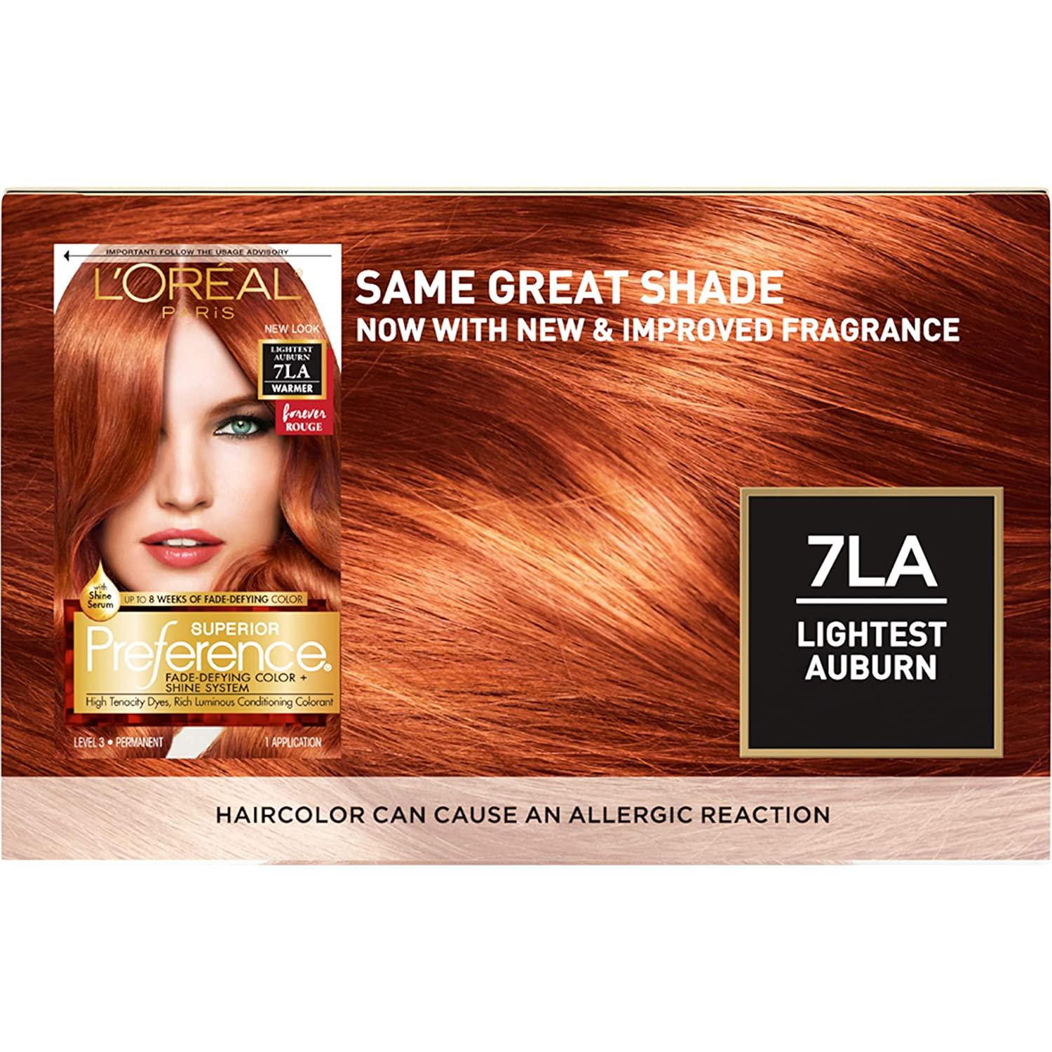 L'Oreal Paris Superior Preference 7LA Lightest Auburn Hair Dye - Pack ...