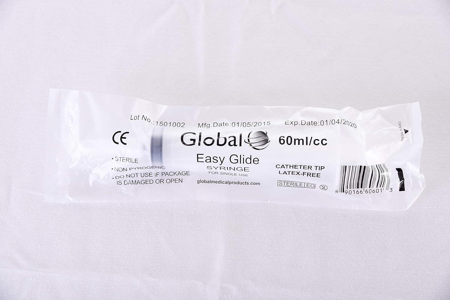 5 Pack 60cc Sterile Syringes with Catheter Tip - Medical Grade Supplies ...