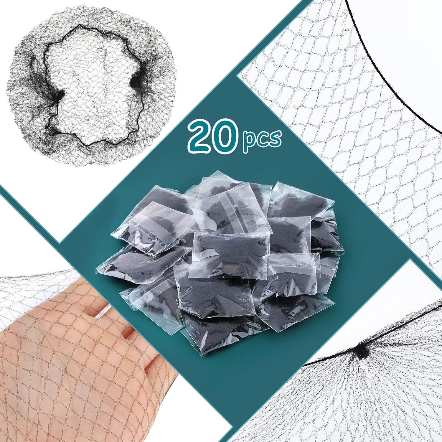 PROUSKY 20 Pcs Hair Nets Hair Bun Holder Hairnets for Bun Hair Nets ...