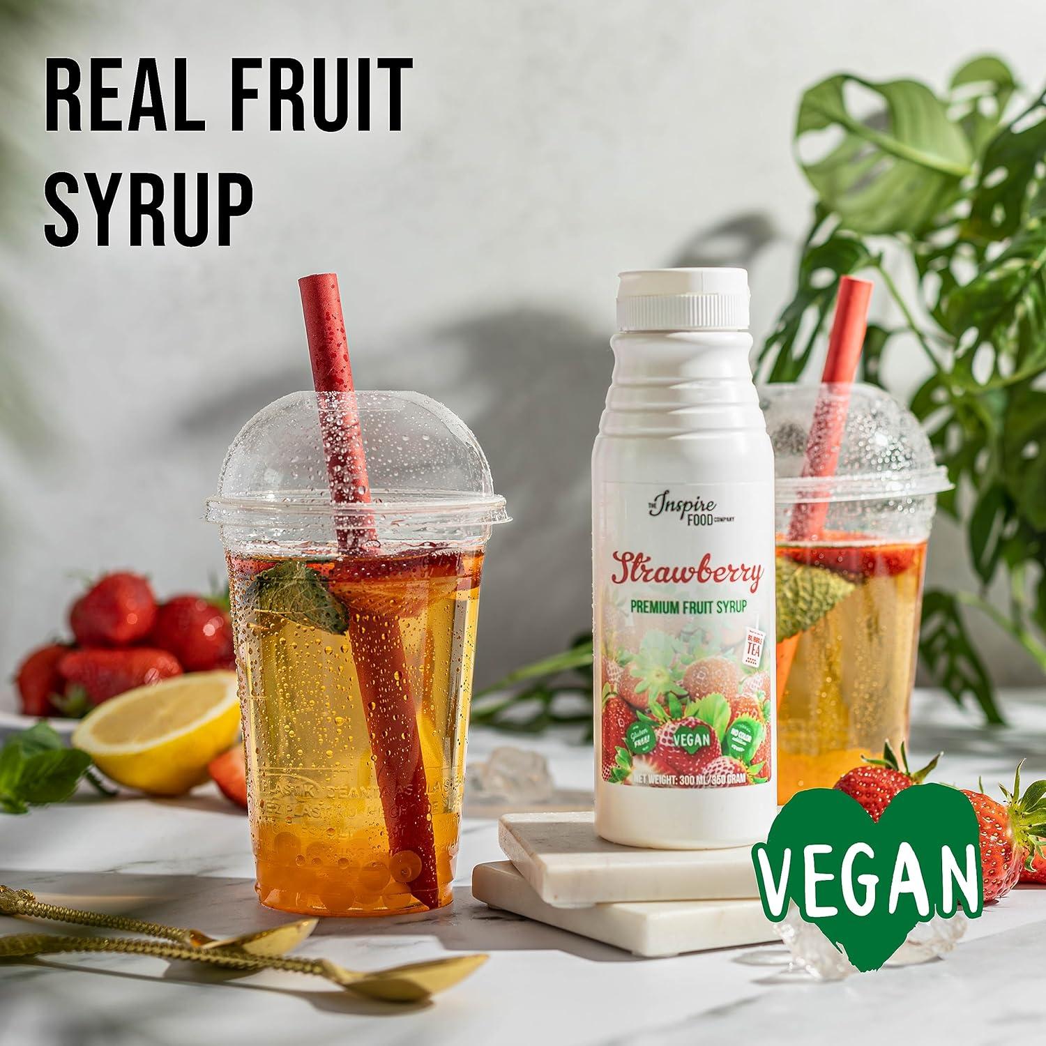 Inspire Food Co. Original Strawberry Fruit Syrup for Bubble Tea - 300ml ...