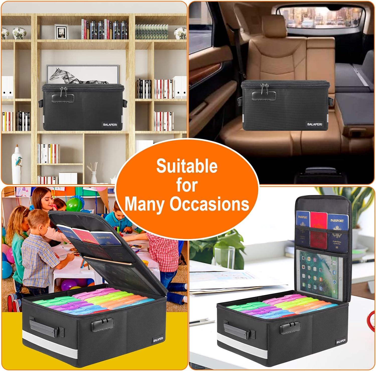 Fireproof Photo Storage Box with Lock - 16 Multi-Colored Cases ...