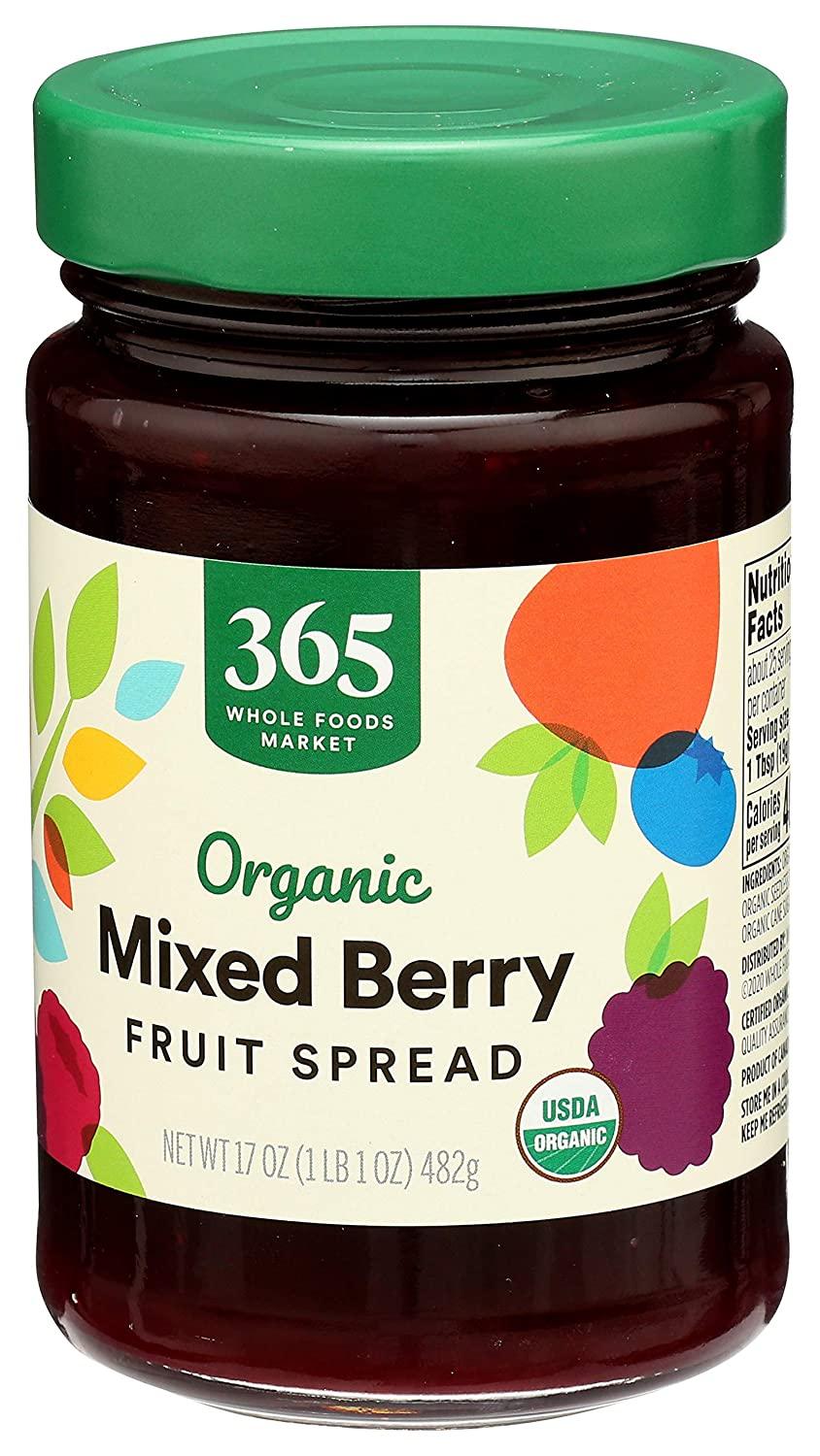 365 by Whole Foods Market Organic Mixed Berry Fruit Spread - 17 Ounce ...