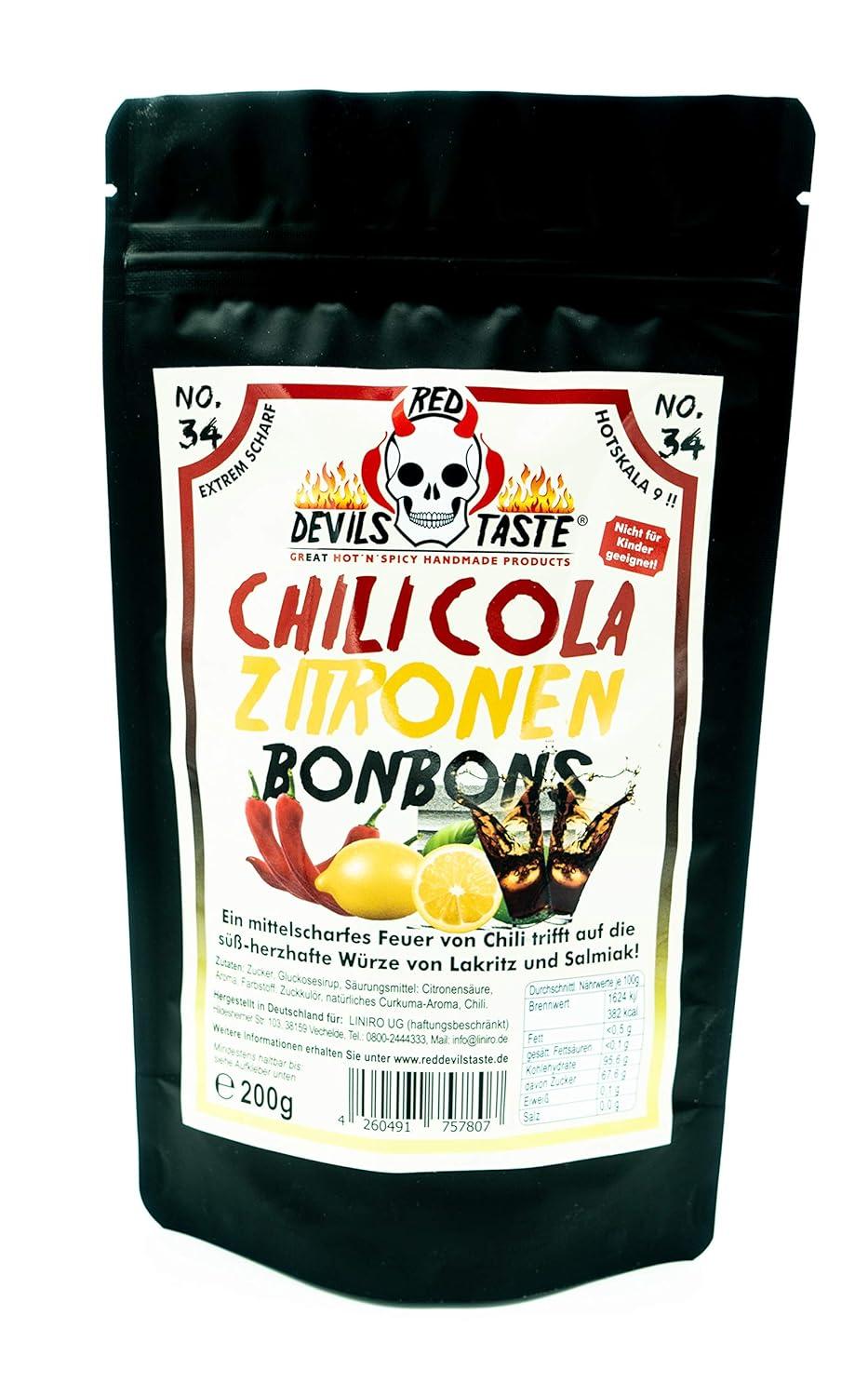 Chili Cola Lemon Bonbons - Mega Hot 200g - Red Devils Taste - Spicy ...