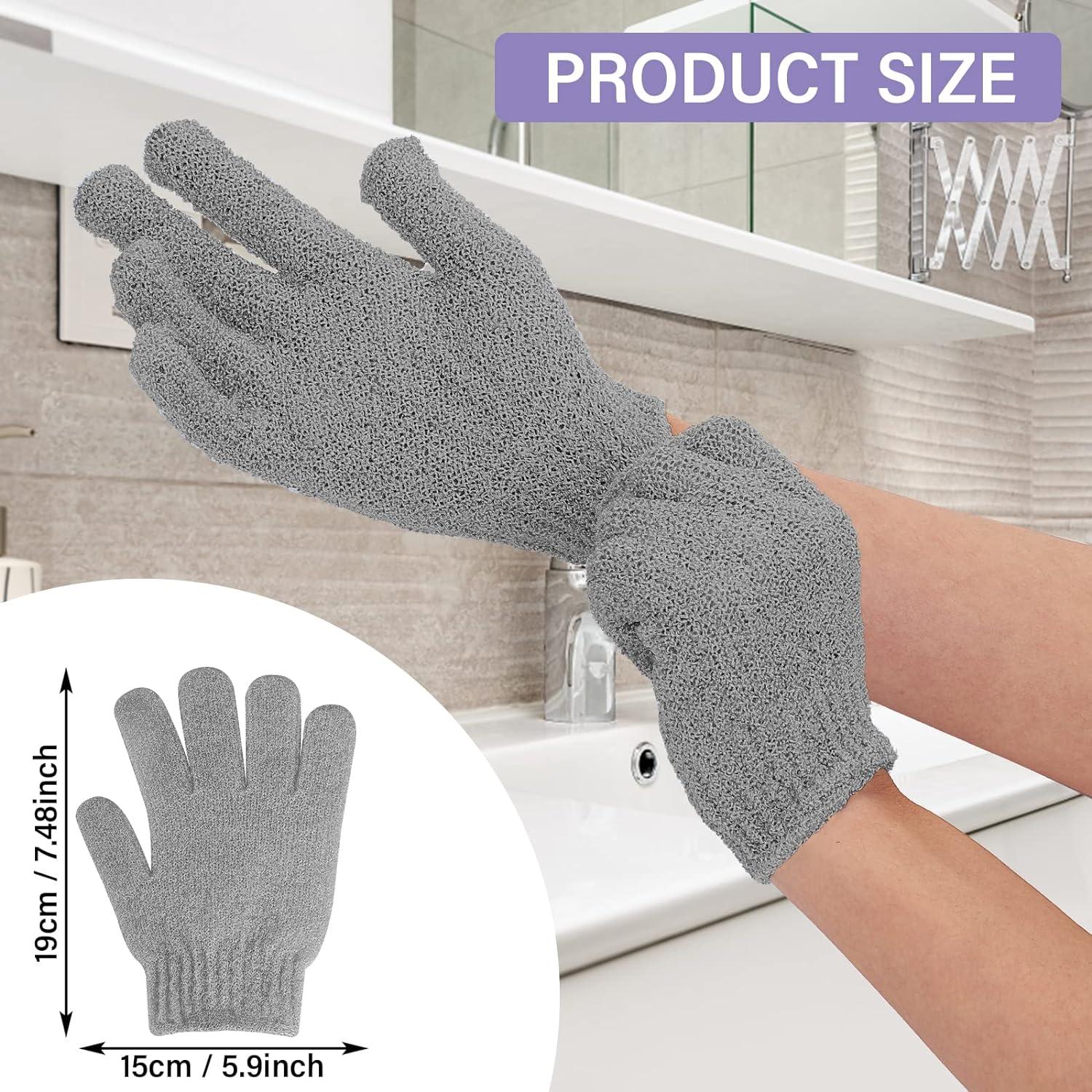 Sibba Natural Loofah Bath Gloves - Exfoliating Shower Gloves for Dead ...