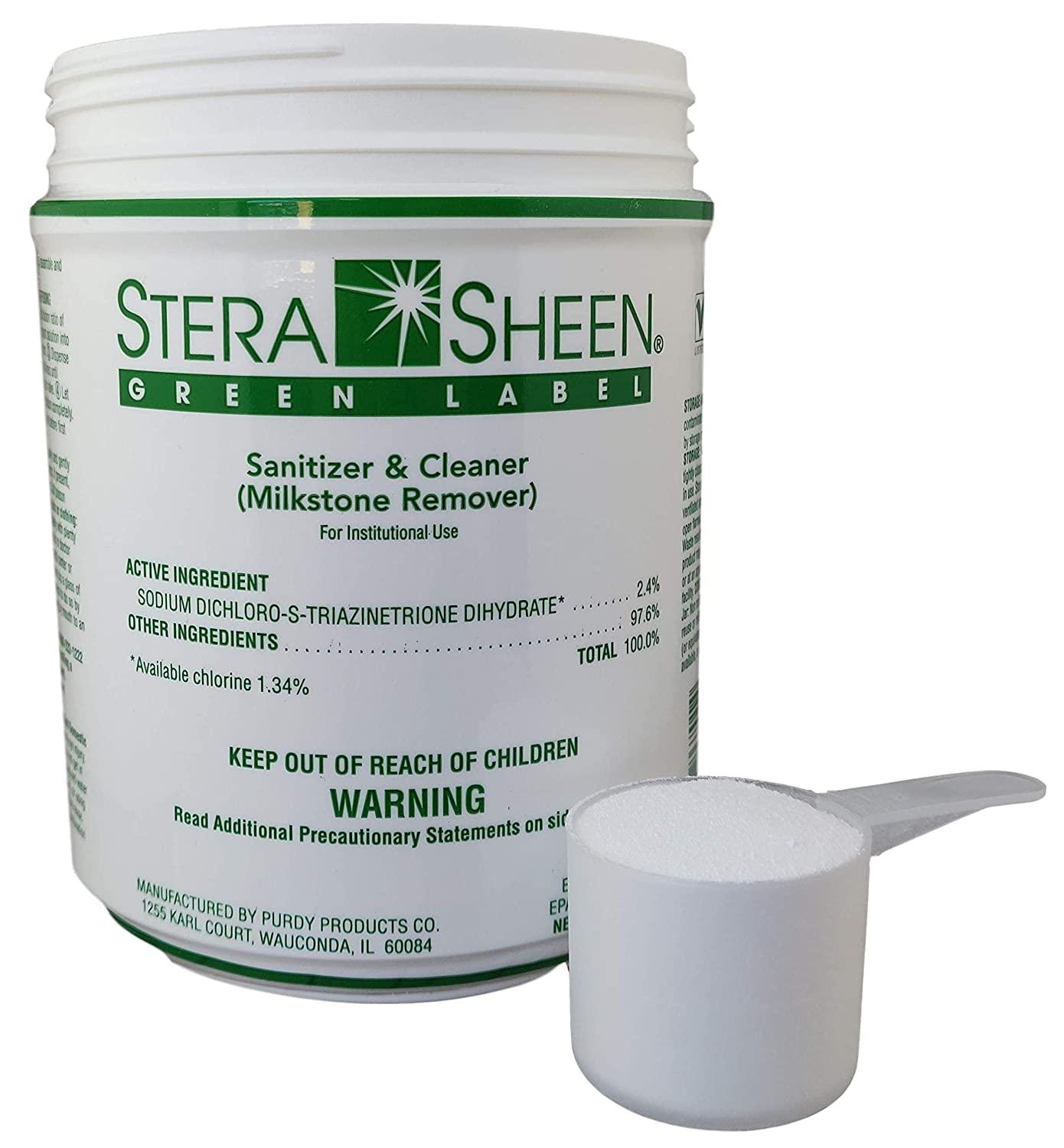 Stera-Sheen Green Label Sanitizer by Purdy Products - 4 x 4lb Jars (1 ...