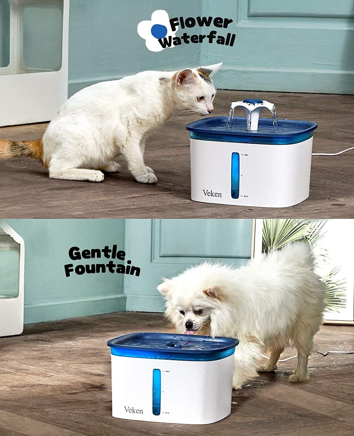 Veken 95oz Pet Fountain with Smart Pump for Cats, Dogs & Multiple Pets ...