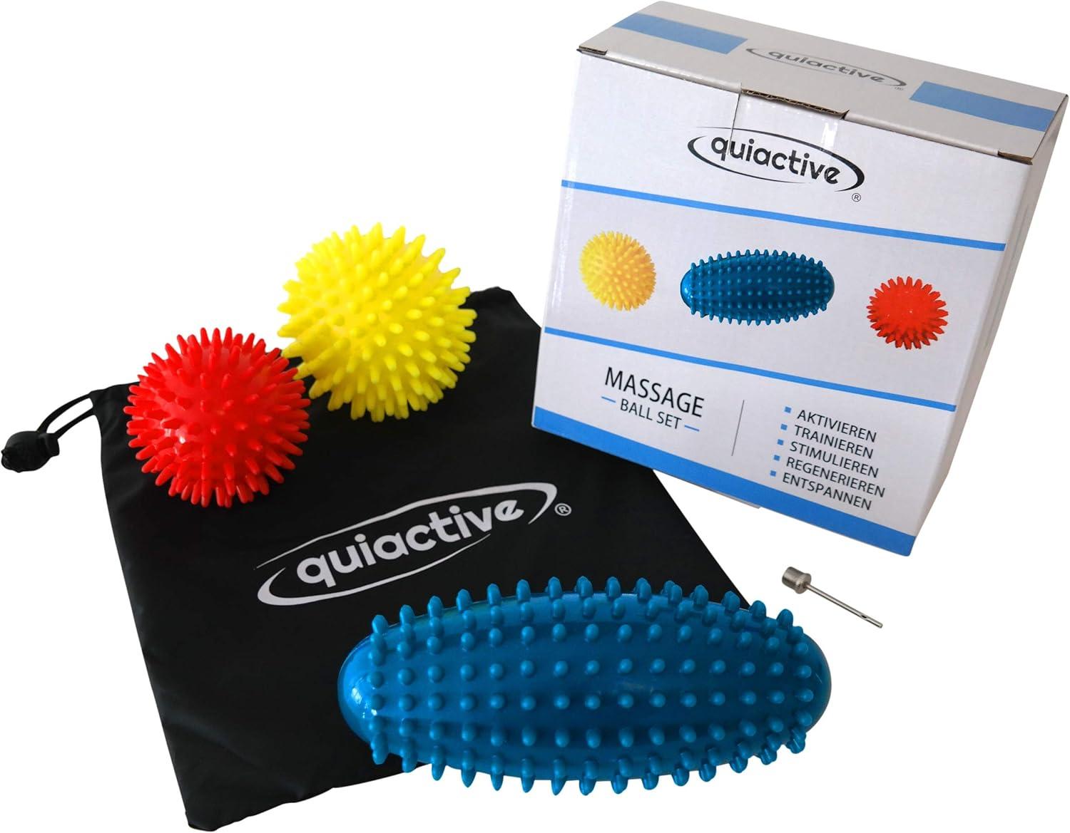 Quiactive Hedgehog Ball Set of 3 - Massage Balls for Back Legs Feet ...